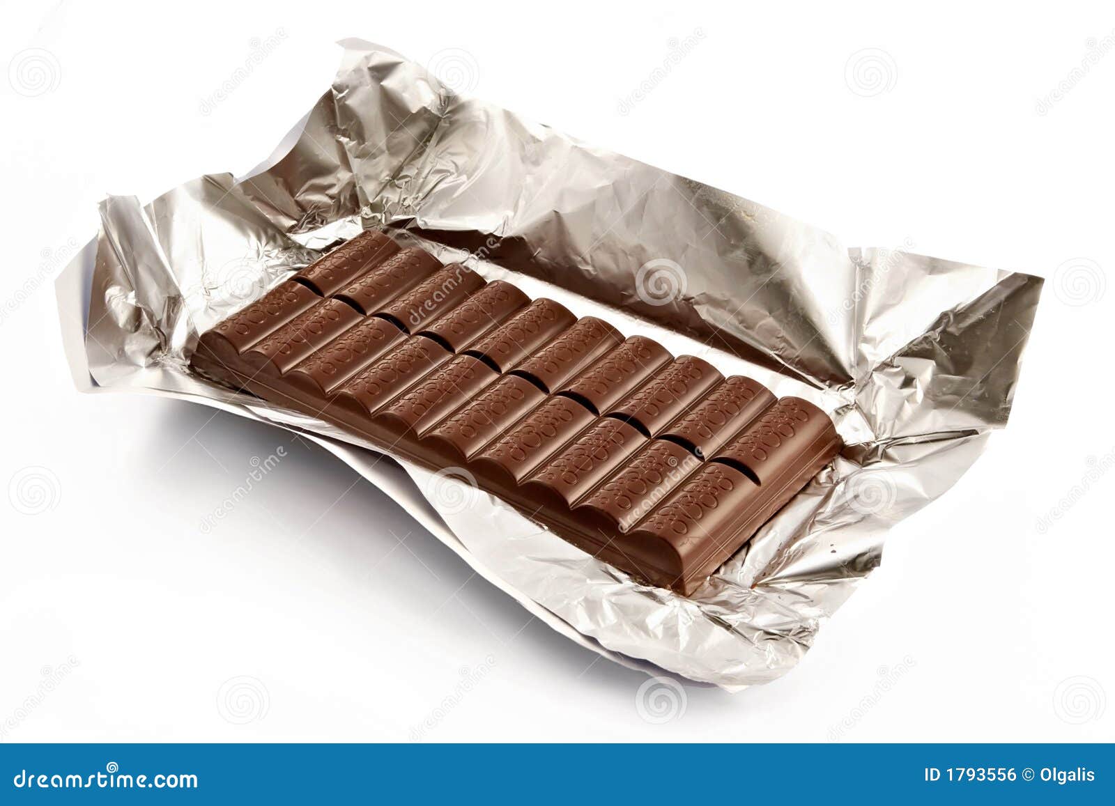 Chocolate Bar in the Opened Packing Isolated Stock Photo - Image of ...