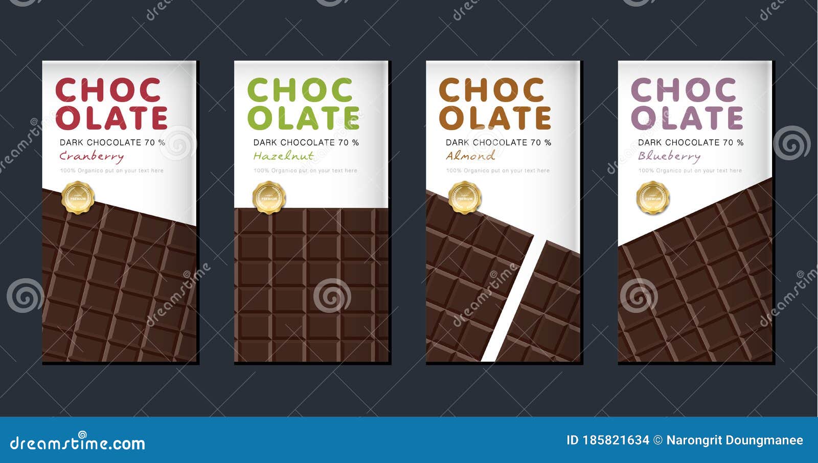 Chocolate Bar Packaging Set. Trendy Luxury Product Branding Template ...