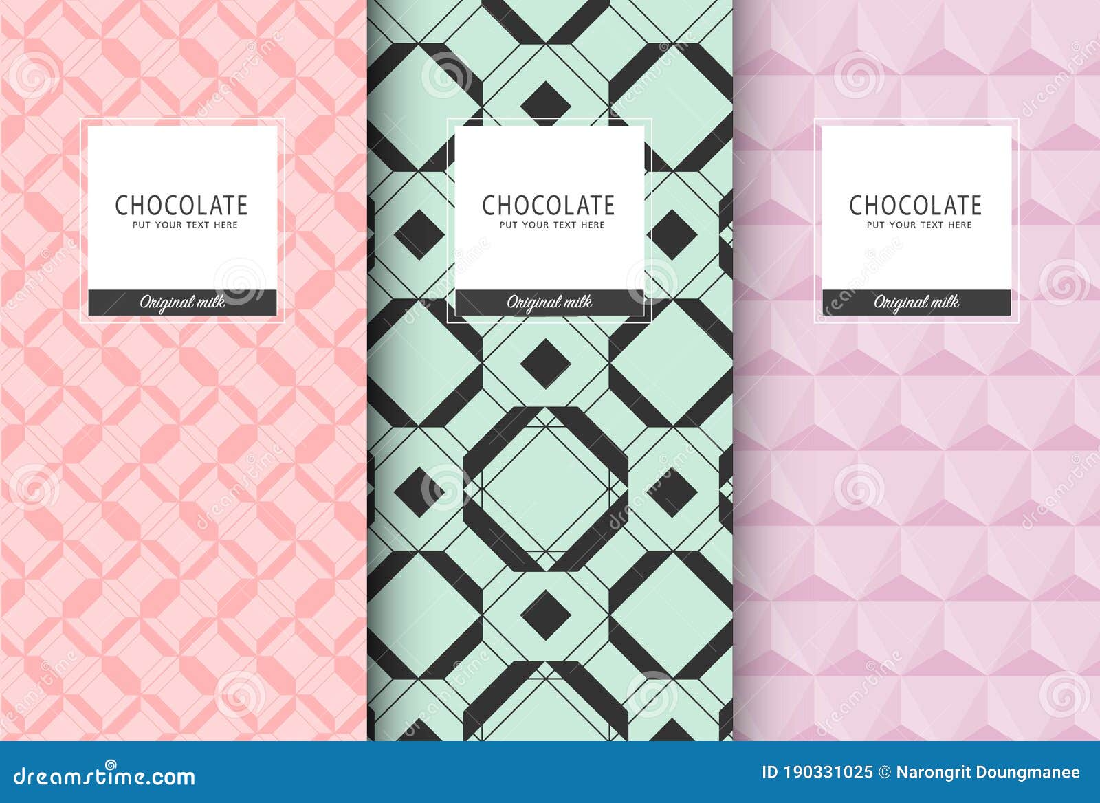 Chocolate Bar Packaging Set. Trendy Luxury Product Branding Template ...