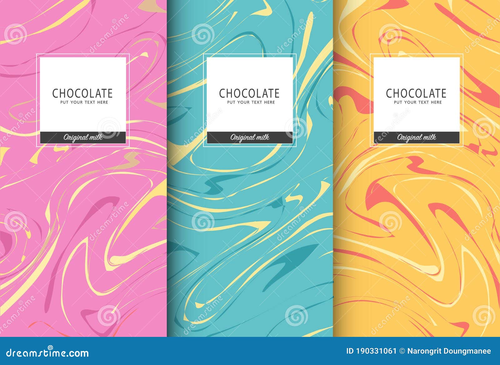 Chocolate Bar Packaging Set. Trendy Luxury Product Branding Template ...