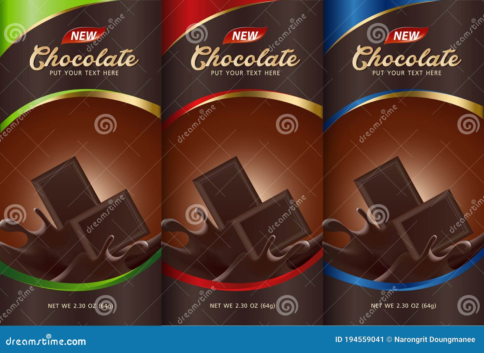 Chocolate Bar Packaging Set. Trendy Luxury Product Branding Template ...