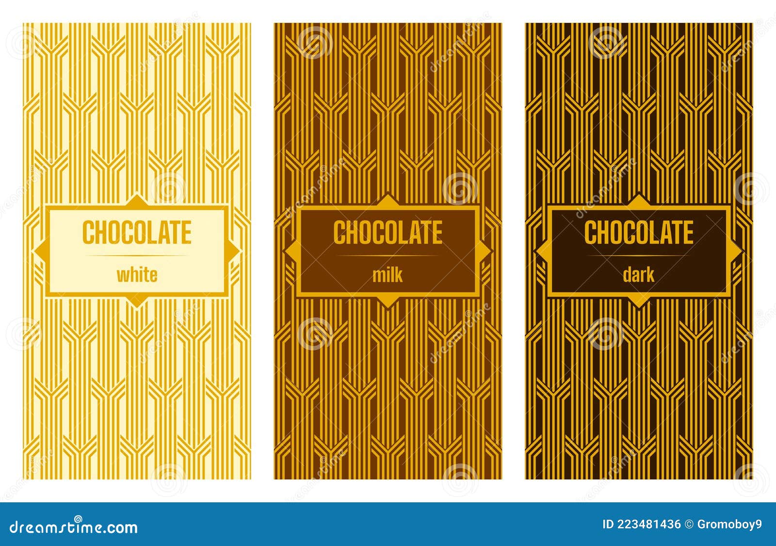 Chocolate Bar Packaging. Template with Gold Geometric Pattern Stock ...