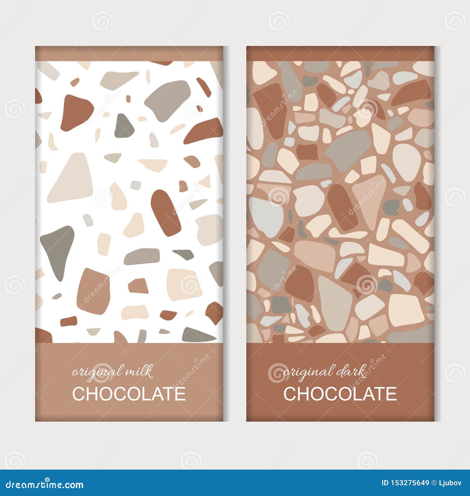 Chocolate Bar Packaging. Trendy Template with Abstract Patterns in ...