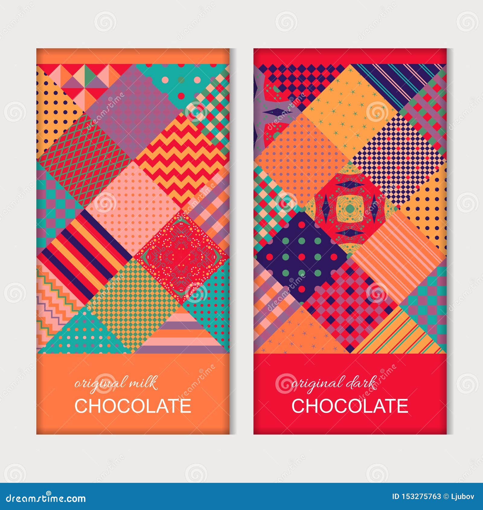 Chocolate Bar Packaging. Trendy Template with Bright Multicolor ...