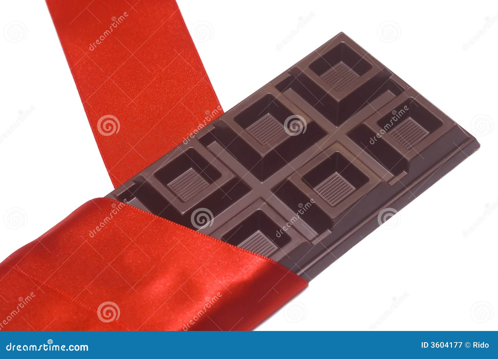 Chocolate bar and red silk stock image. Image of sweetness - 3604177