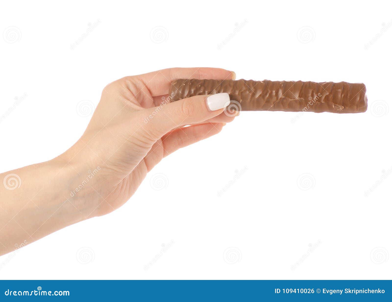 Chocolate Bar Stick in Hand Stock Photo - Image of background ...