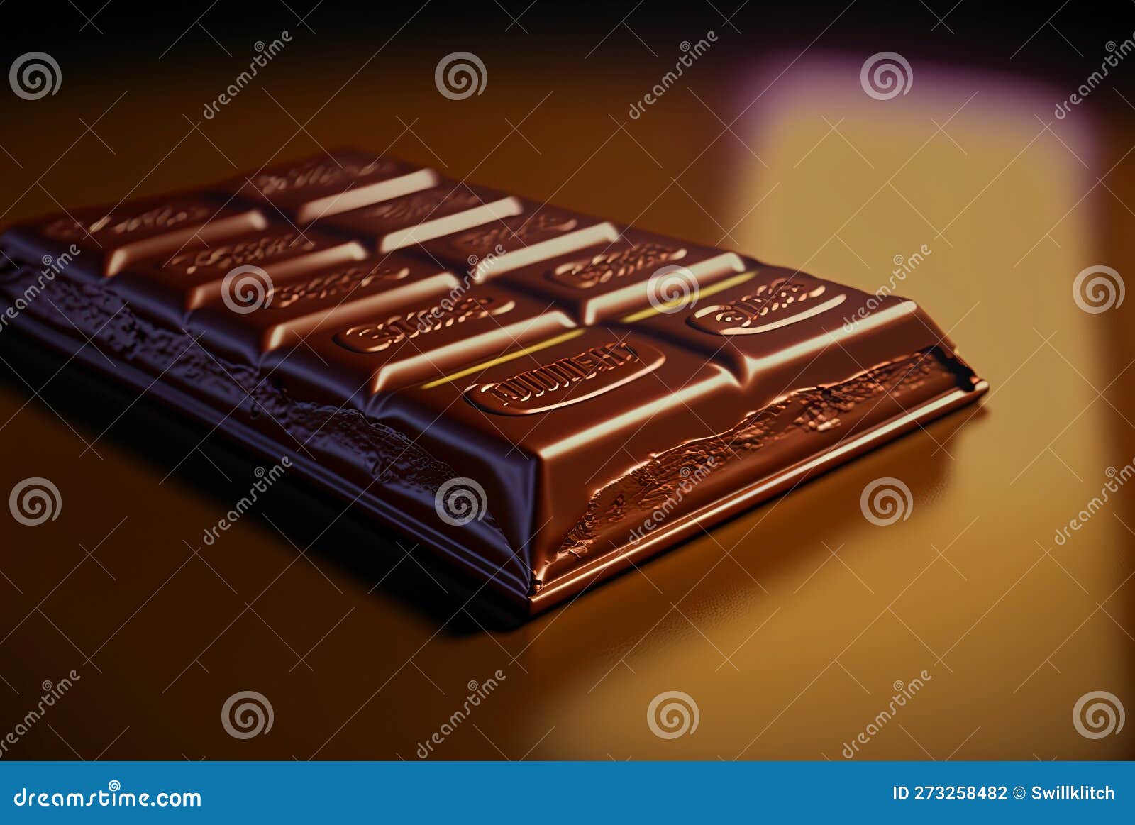 Chocolate Bar on the Table with the Lights. Stock Illustration ...
