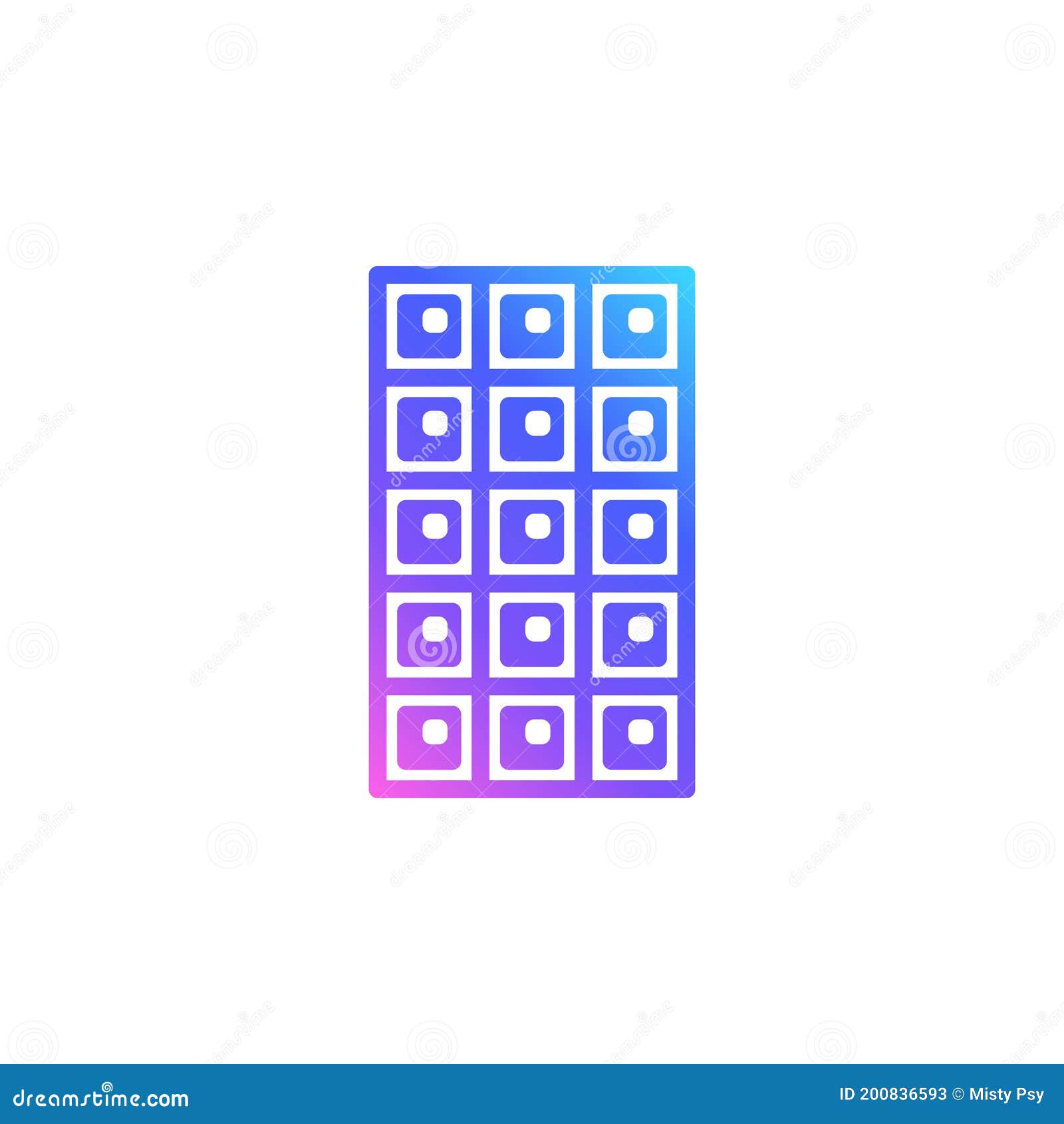 Chocolate Bar Vector Icon in Bright Color Gradient. Outlined Chocolate ...