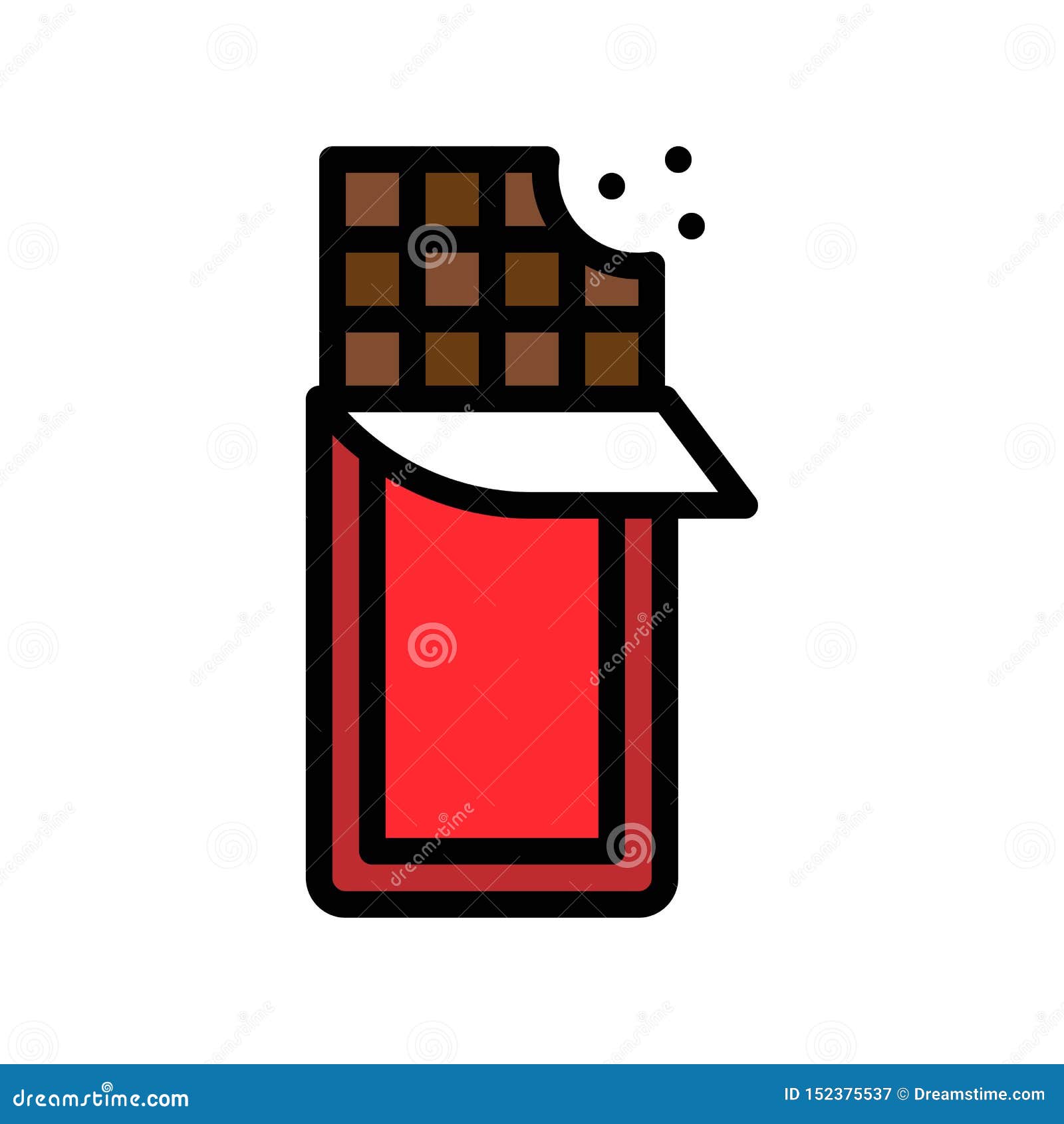 Chocolate Bar Vector Illustration, Filled Style Icon Editable Outline ...