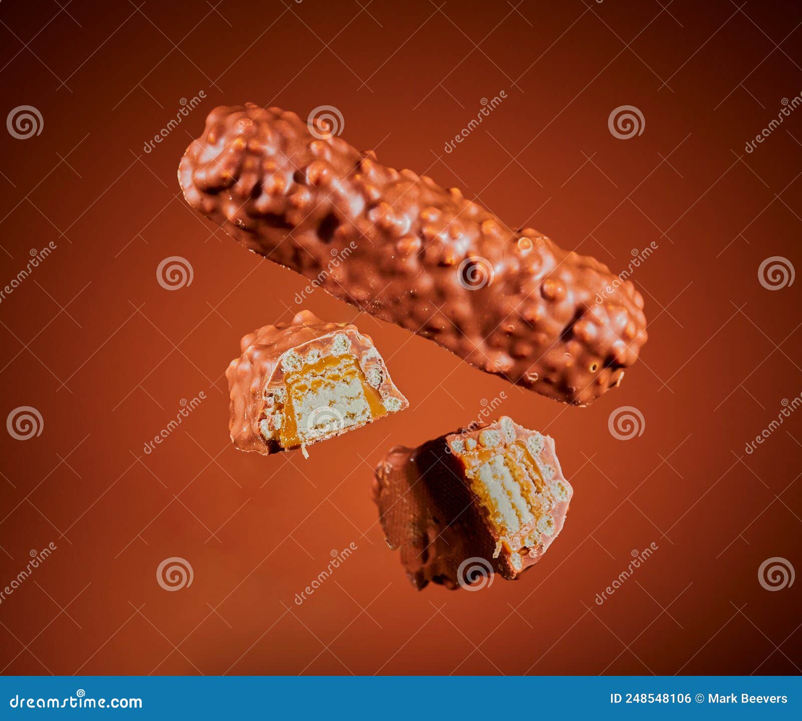 Floating chocolate bars. stock photo. Image of delicious - 248548106