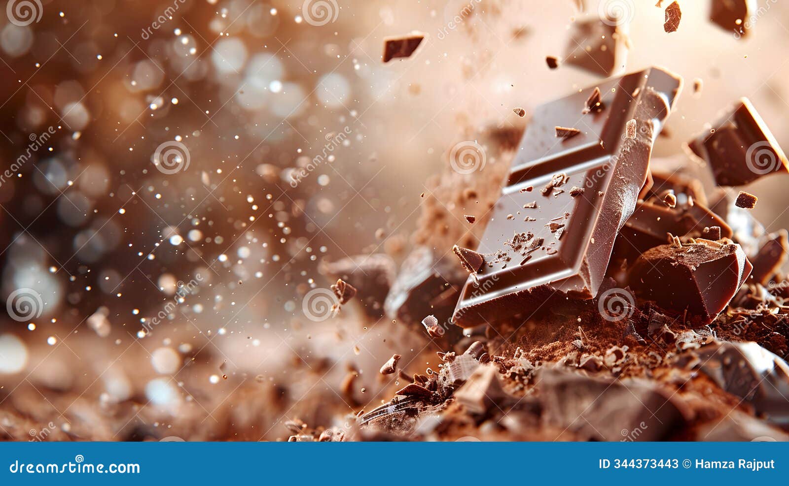 Chocolate Bar Wafer Falling with Choc Flake in the Air, Isolated on a ...