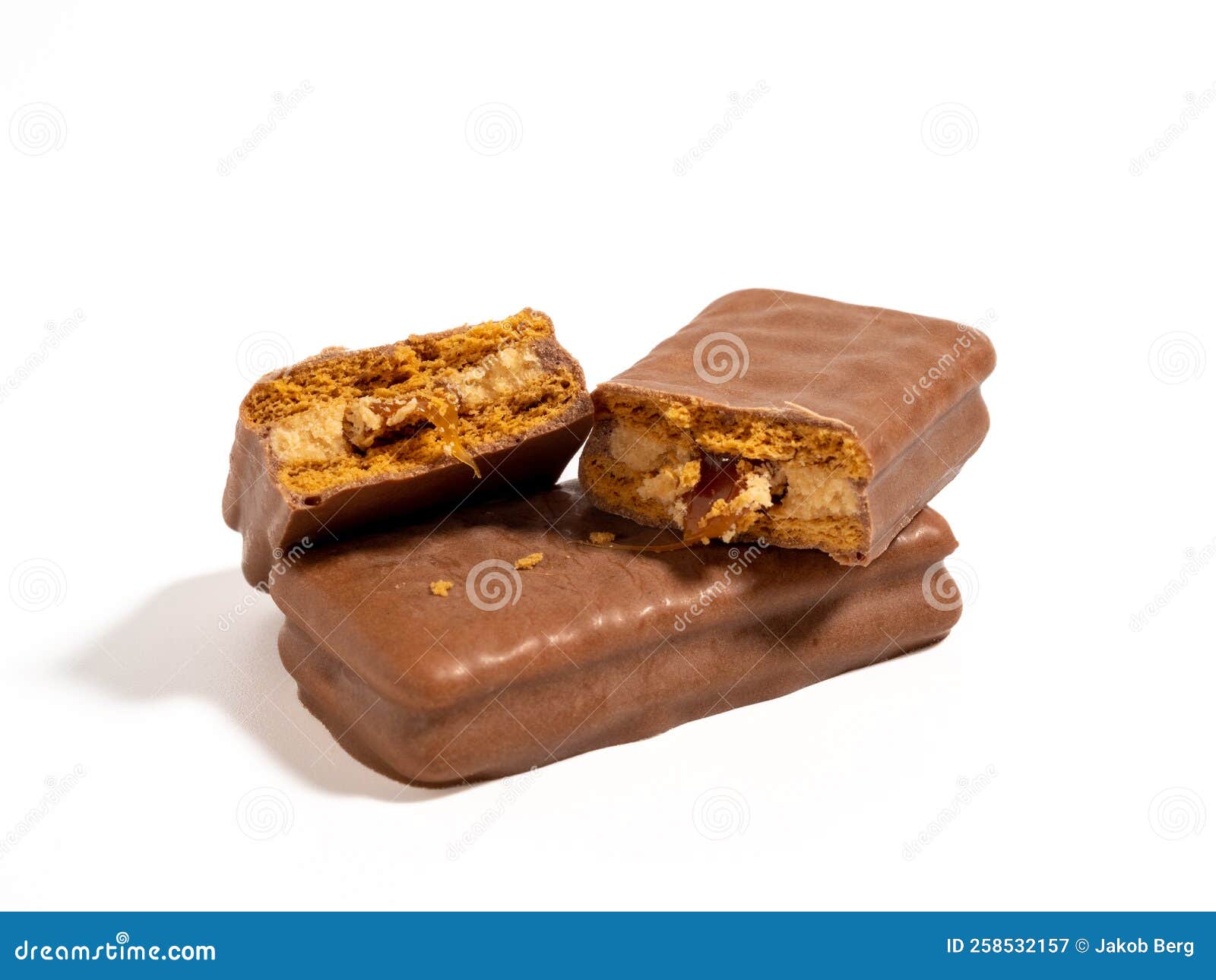 Chocolate Bar on a White Background. Chocolate with Caramel Stock Image ...