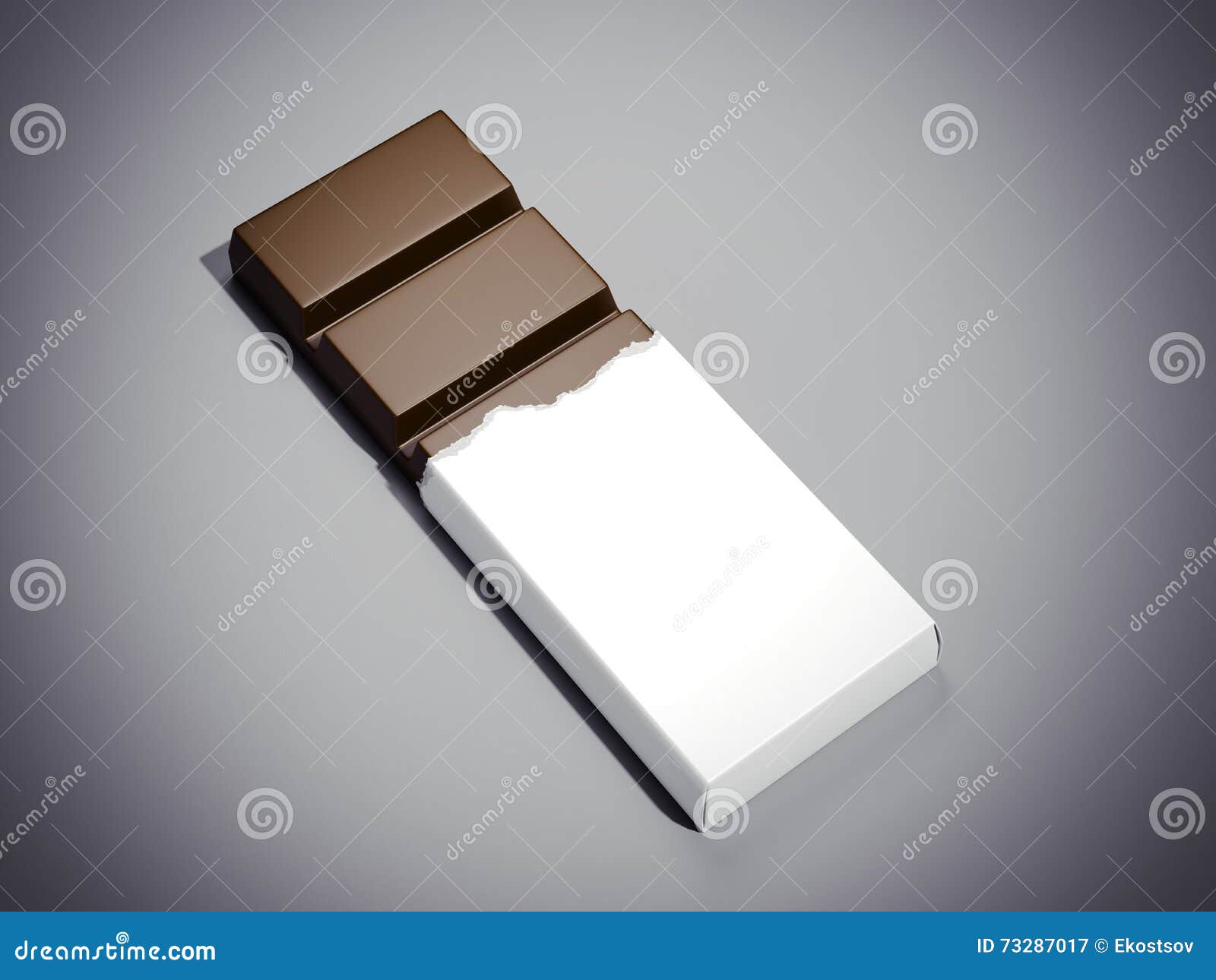 Chocolate Bar in White Wrapper. 3d Rendering Stock Illustration ...