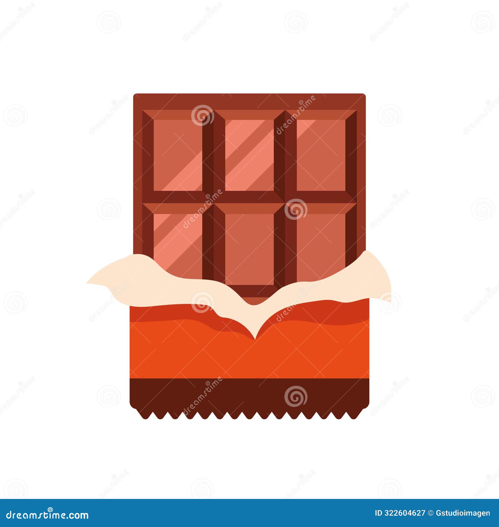 Chocolate Bar Wrapper in Paper Stock Illustration - Illustration of ...