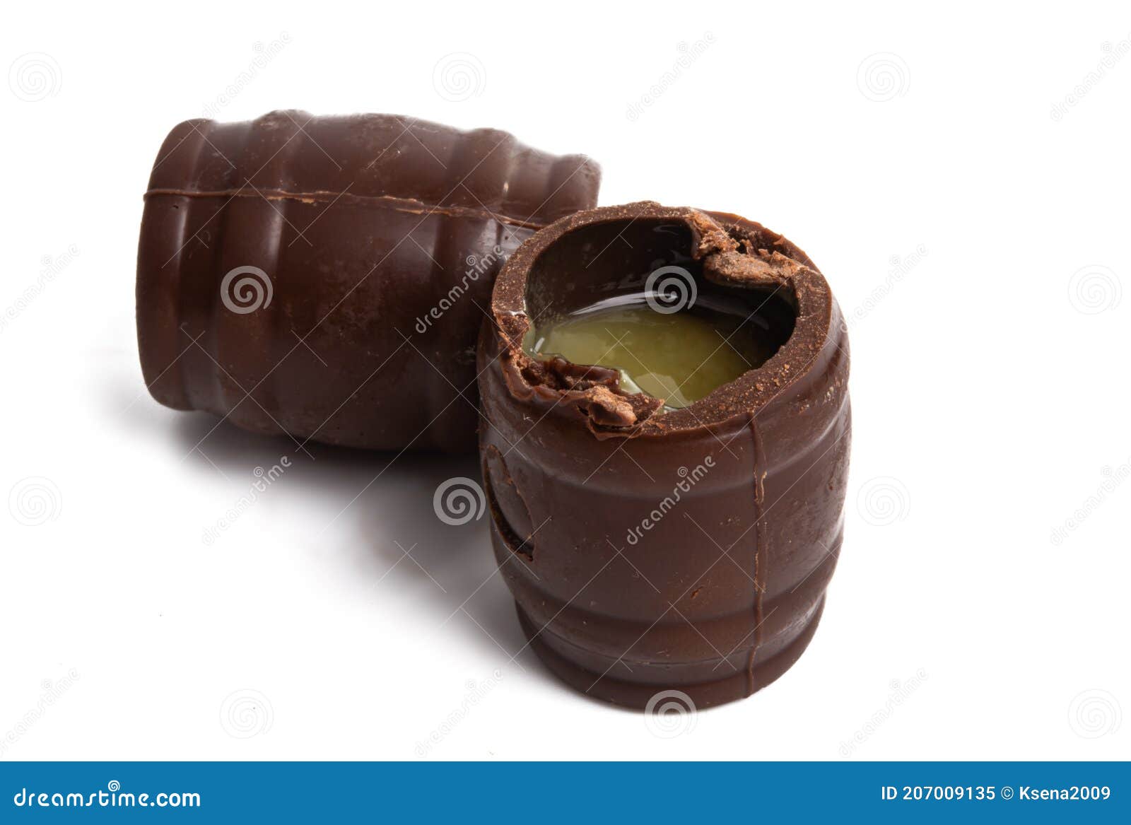 Chocolate Barrels with Liquor Isolated Stock Image - Image of ...