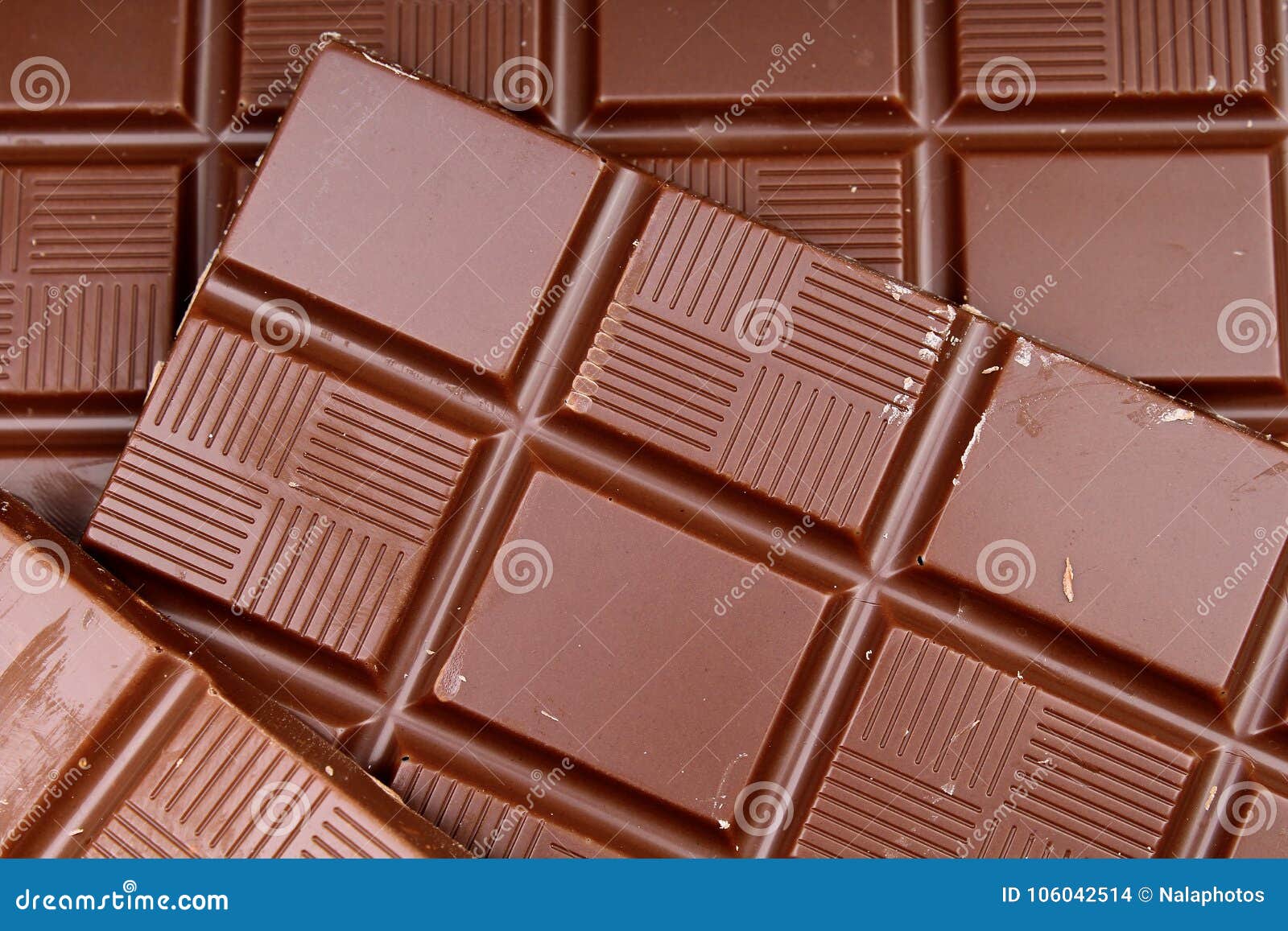 Chocolate Bars As Background. Milk and Dark Shiny Chocolate Bar Closeup ...