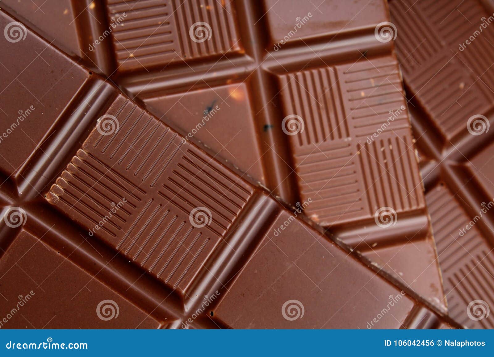 Chocolate Bars As Background. Milk and Dark Shiny Chocolate Bar Closeup ...