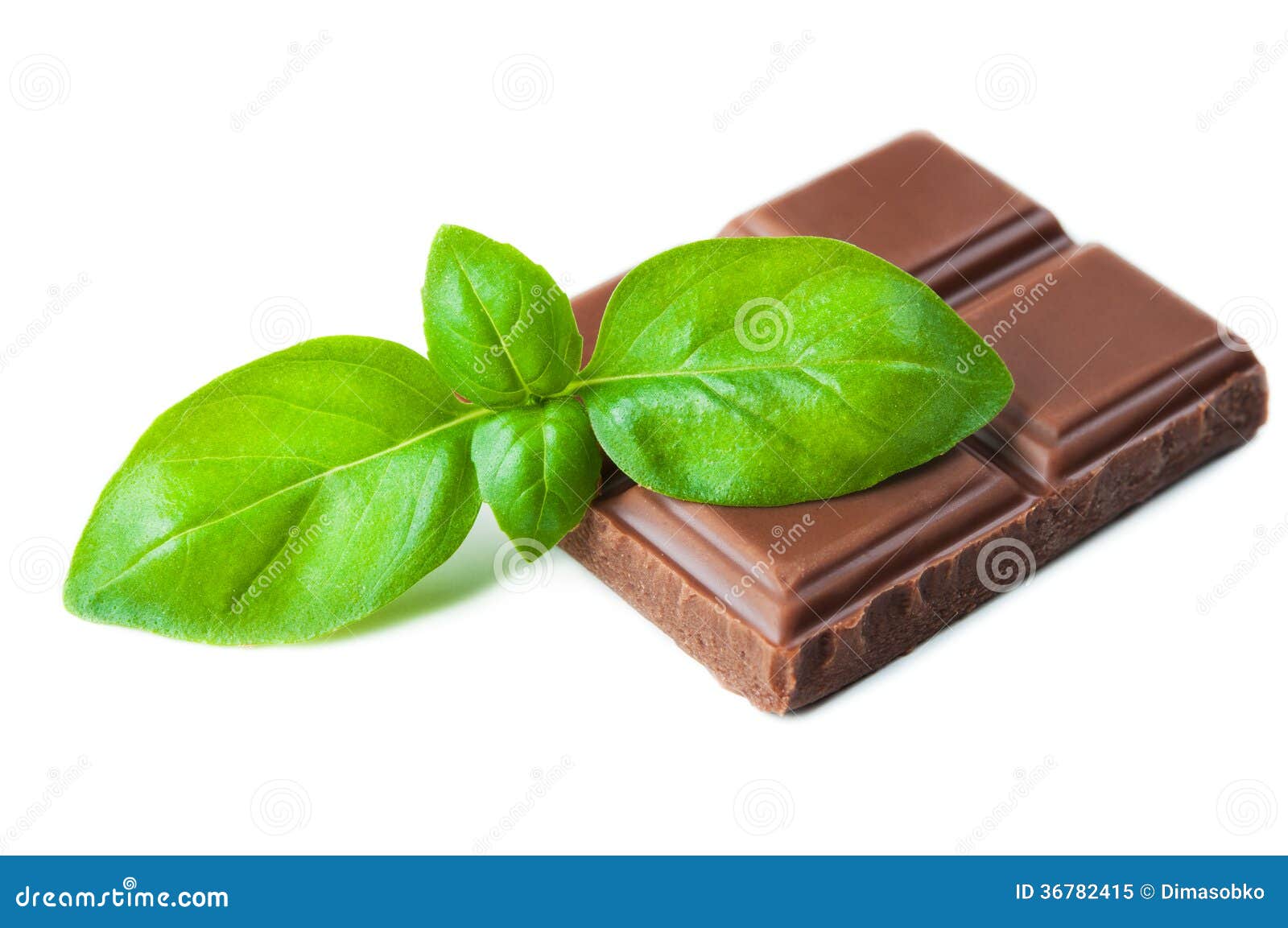 Chocolate bars with basil stock image. Image of dessert - 36782415