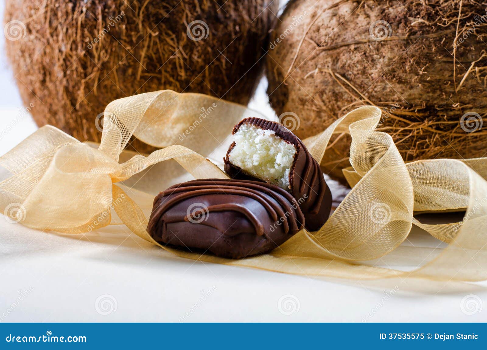 Chocolate Bars Filled with Coconut Stock Image - Image of dessert ...