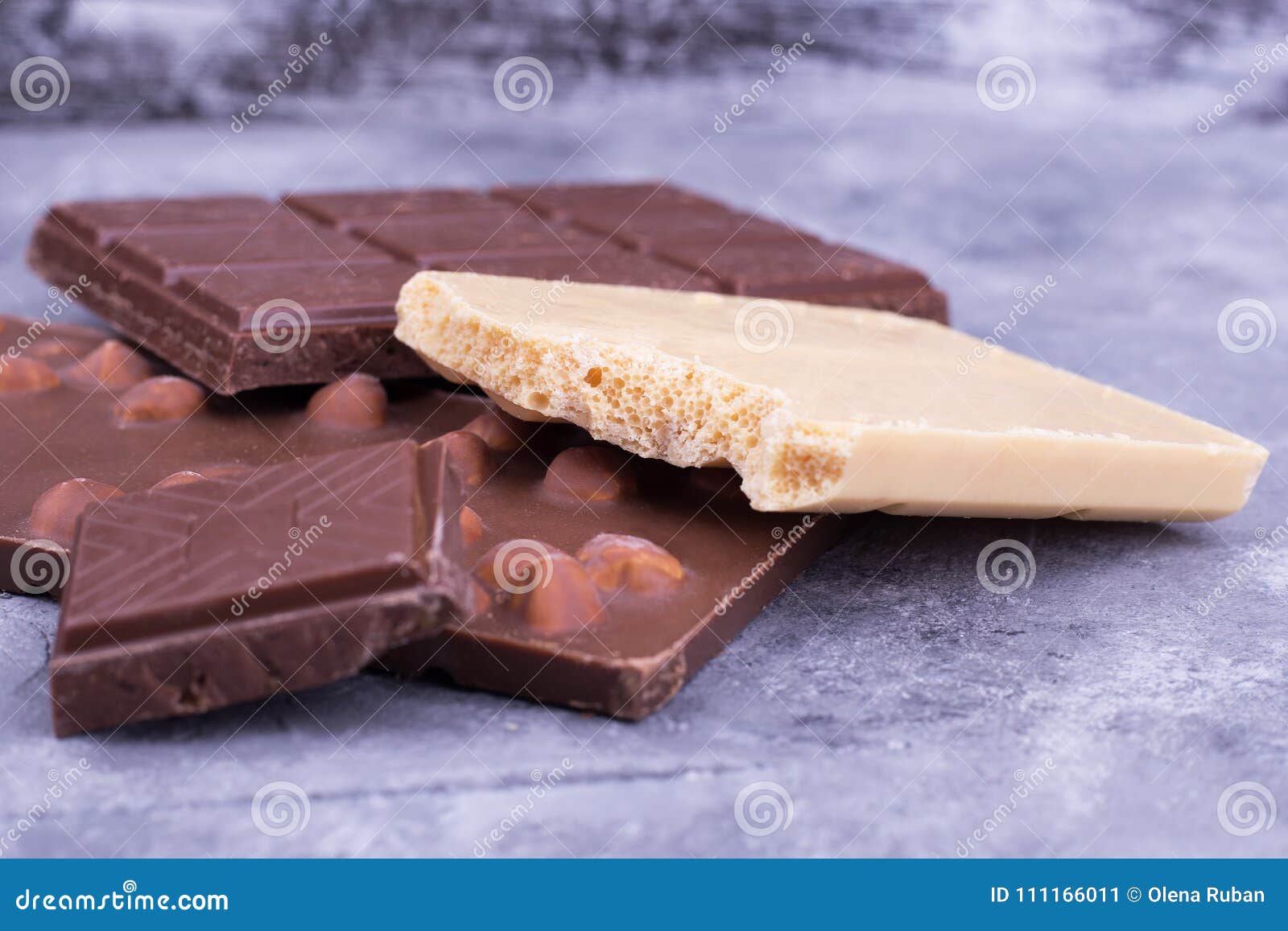 Chocolate Bars on Gray Background Stock Image - Image of gift, food ...