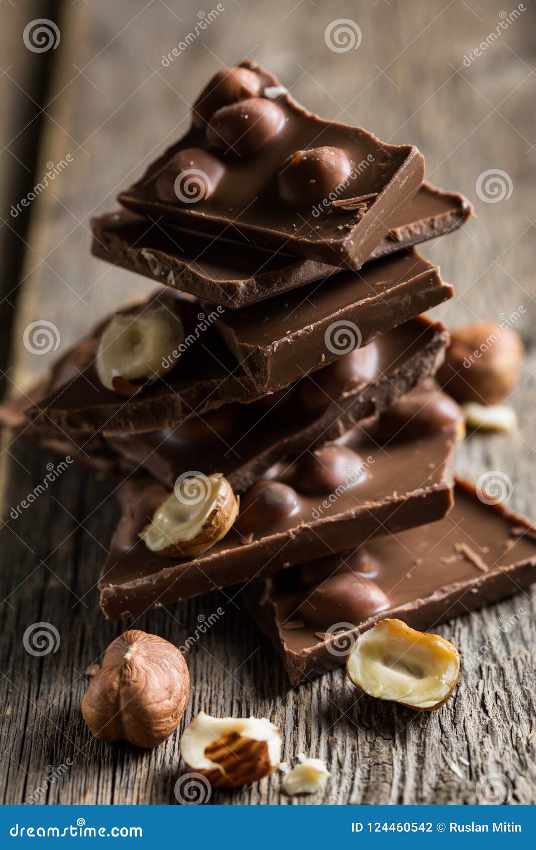 Chocolate Bars with Hazelnuts Stock Photo - Image of natural, milk ...