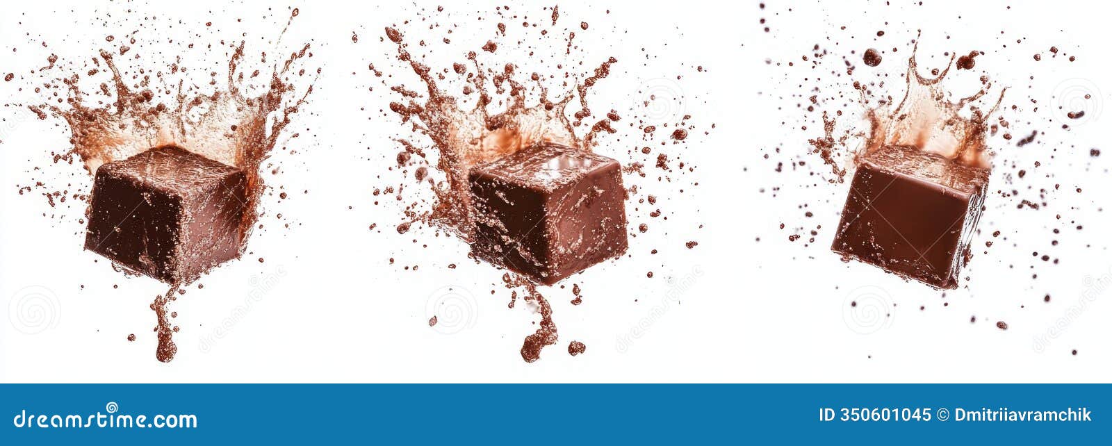 The Chocolate Bars are Isolated on a Transparent Background with Melted ...