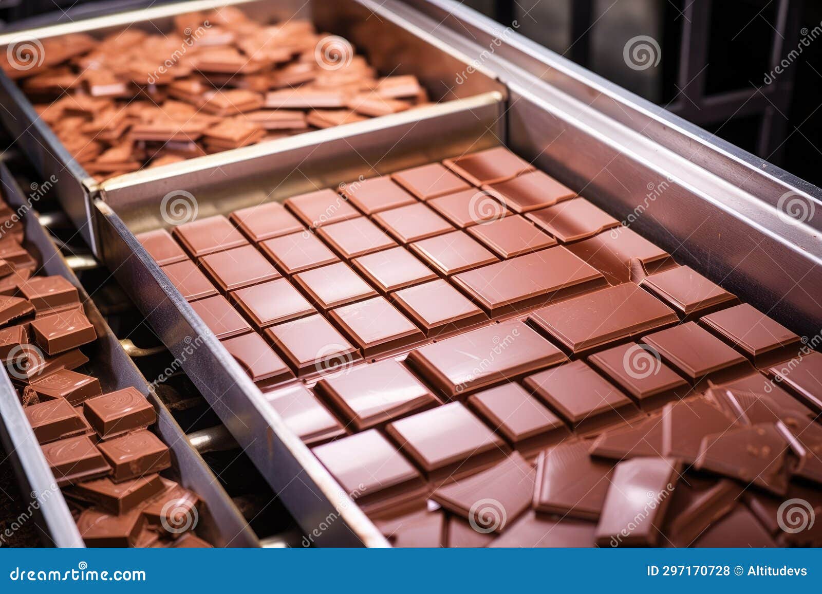 Chocolate Bars in the Packaging Process Stock Photo - Image of control ...