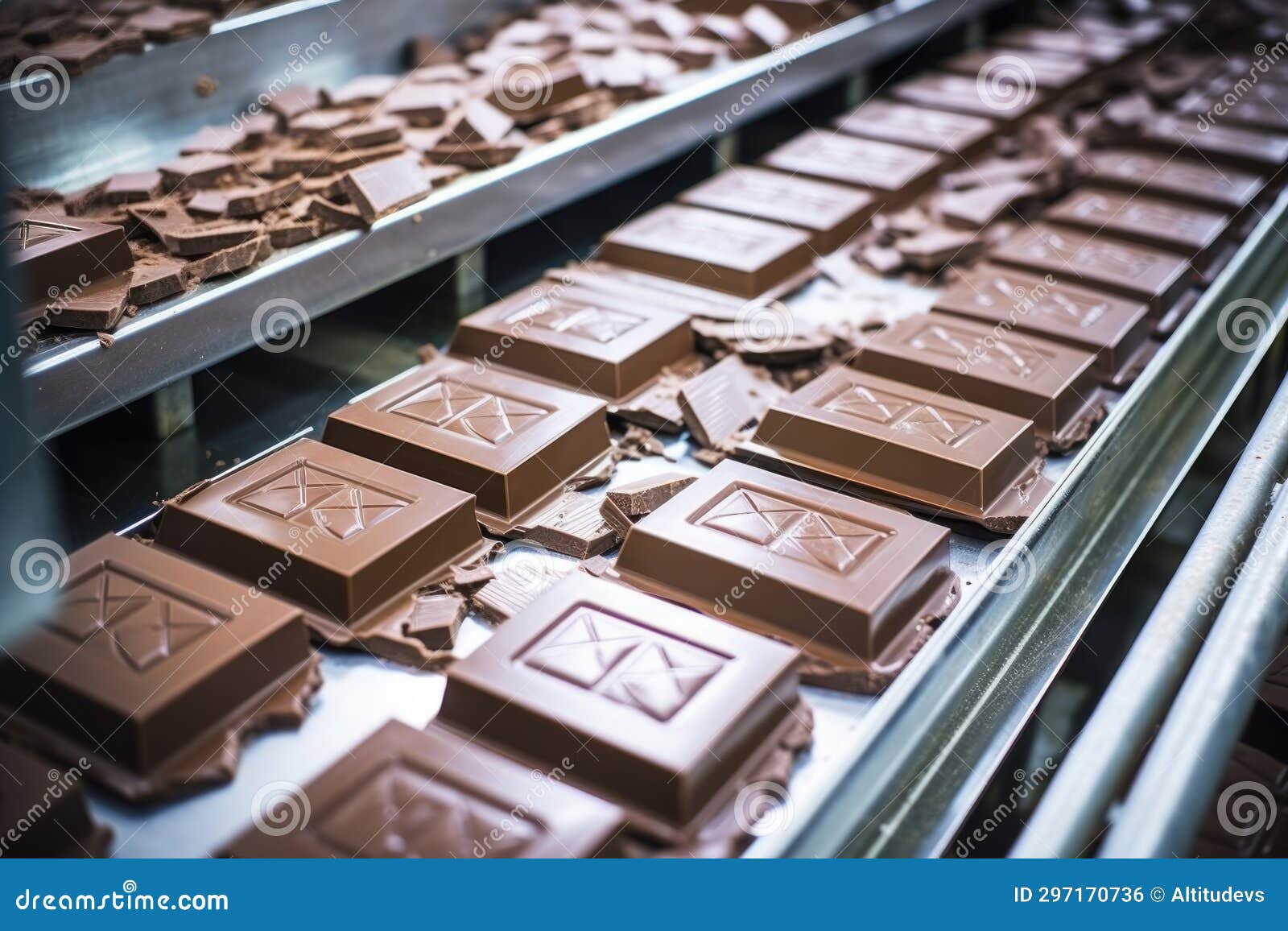 Chocolate Bars in the Packaging Process Stock Photo - Image of ...