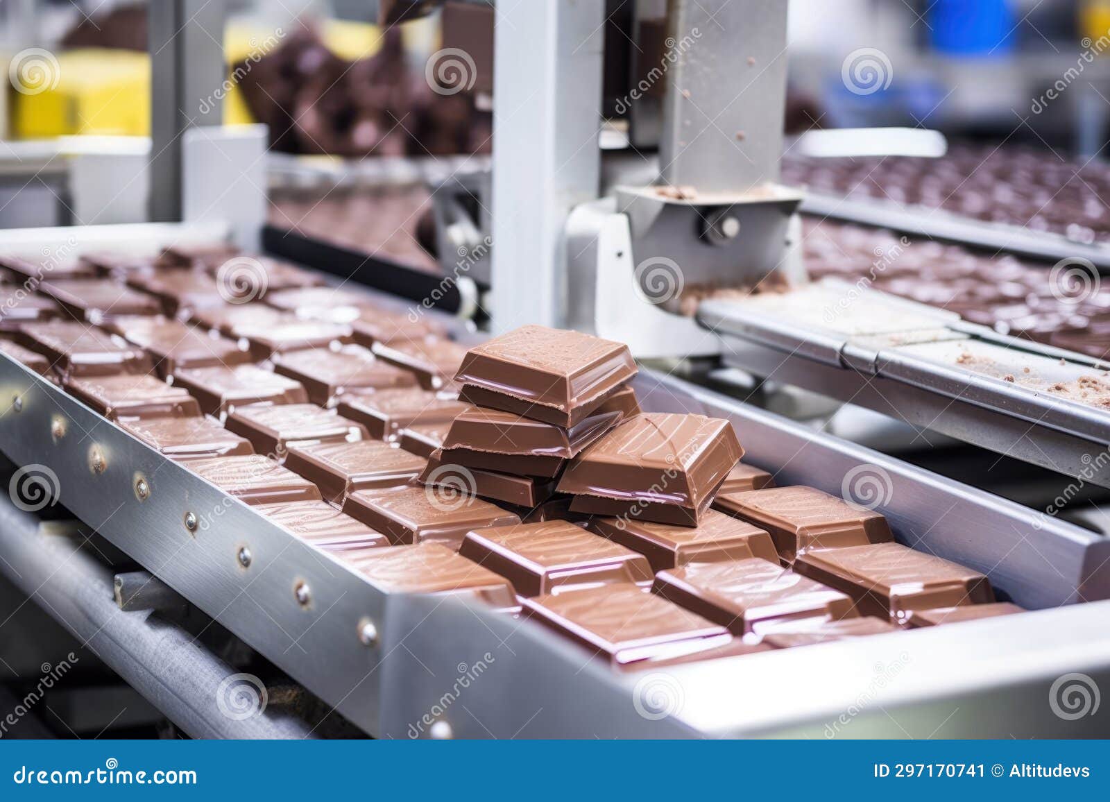 Chocolate Bars in the Packaging Process Stock Image - Image of ...