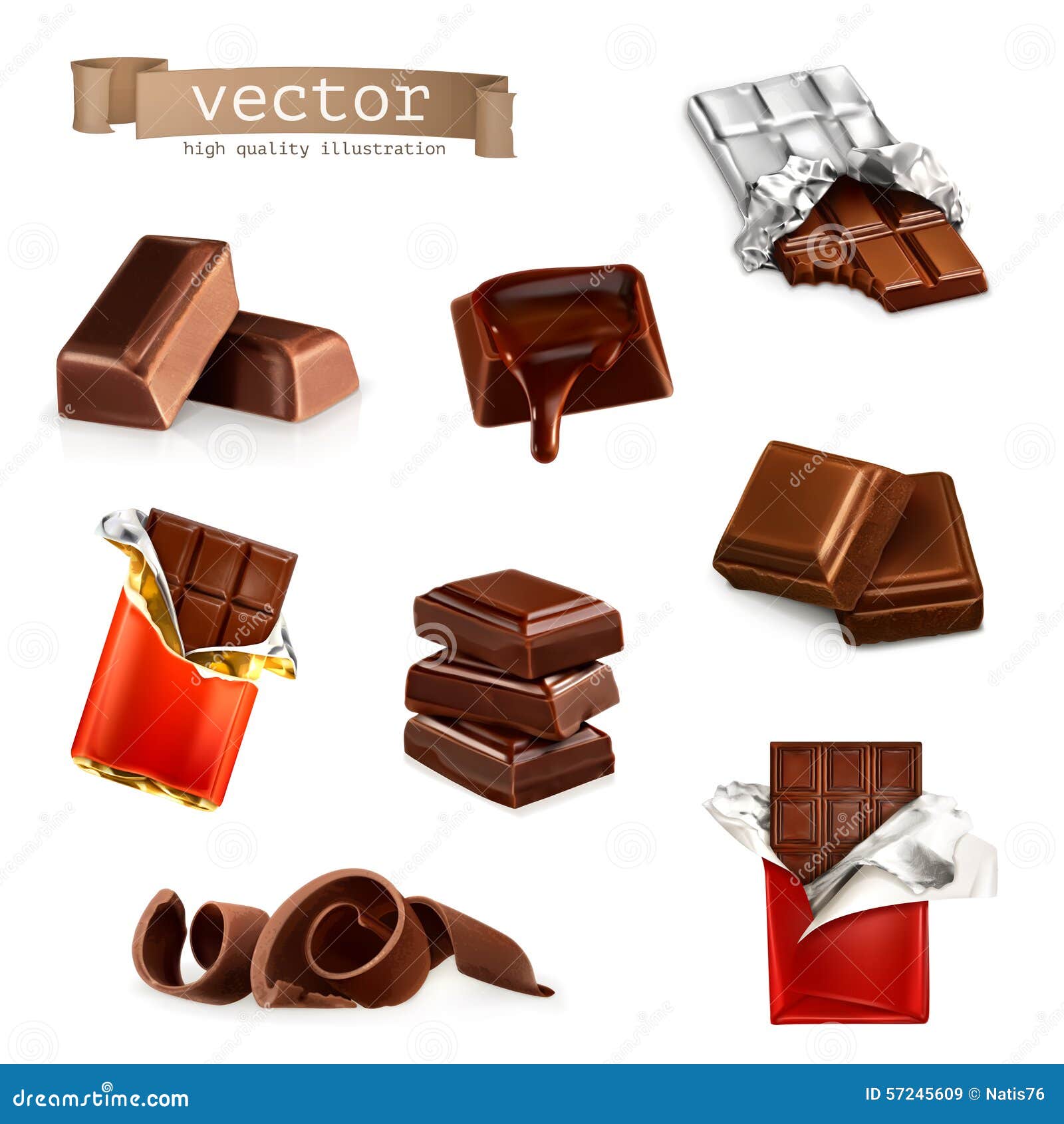 Chocolate Bars. Vector Illustration. The Isolated Image On A White ...