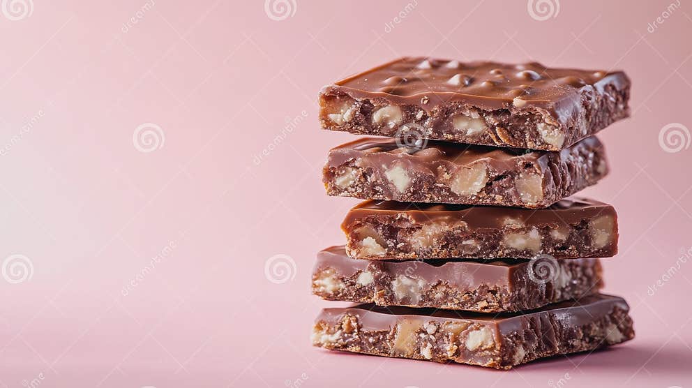 Chocolate Bars Stacked on Smooth Gradient Background Stock Image ...