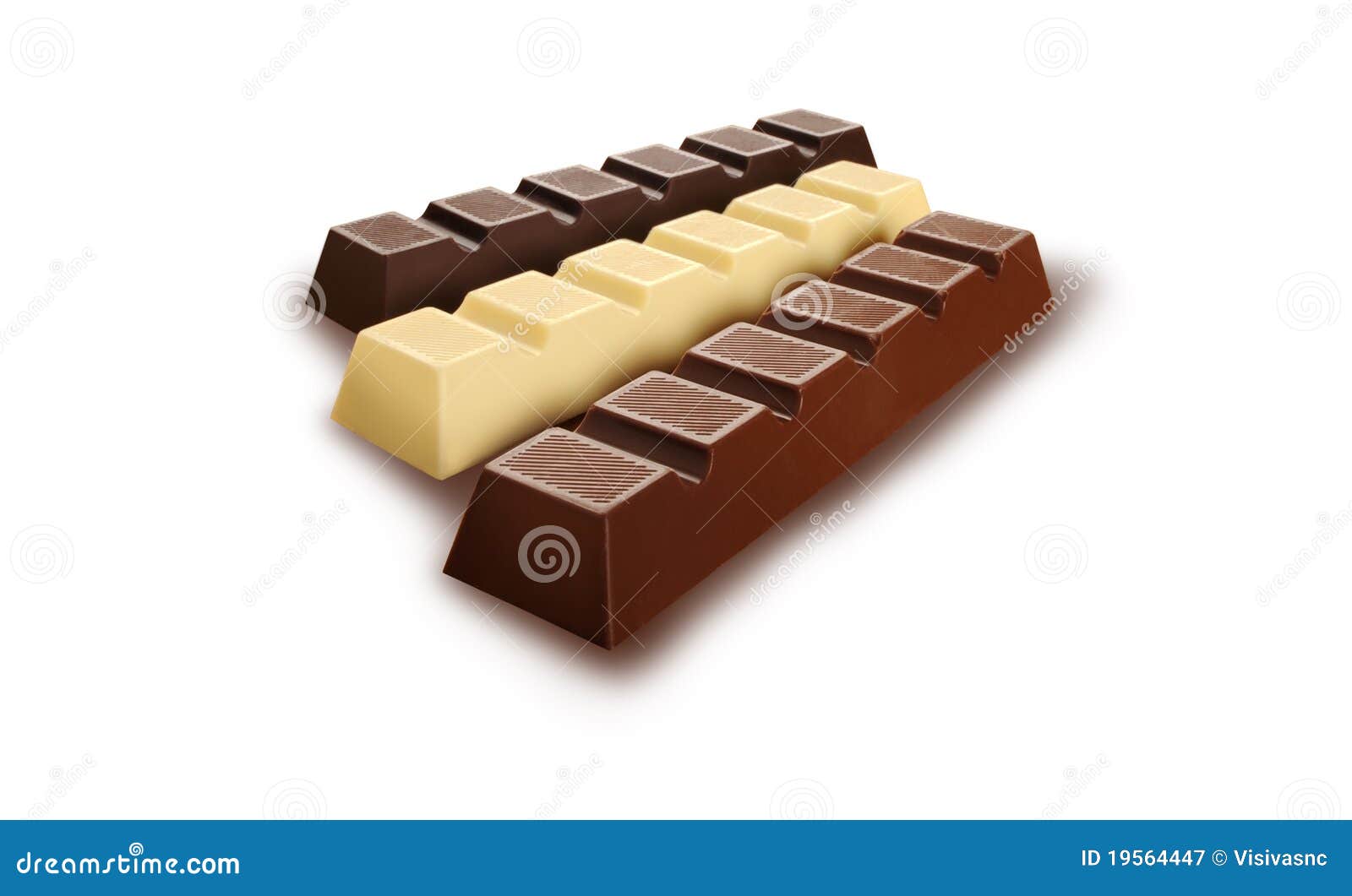 Chocolate Bars on White Background Stock Image - Image of food ...