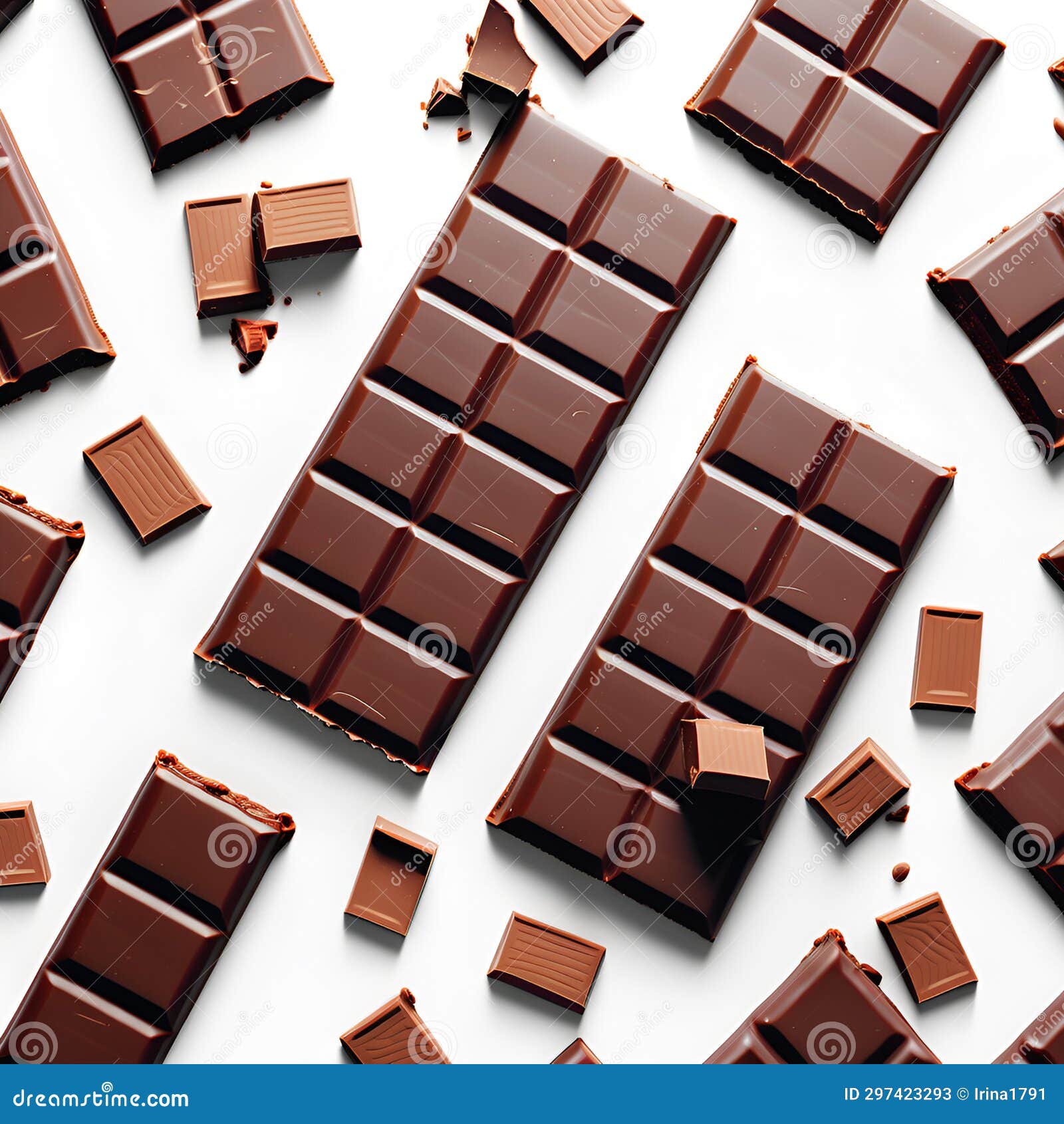 Chocolate Bars on a White Background Stock Illustration - Illustration ...