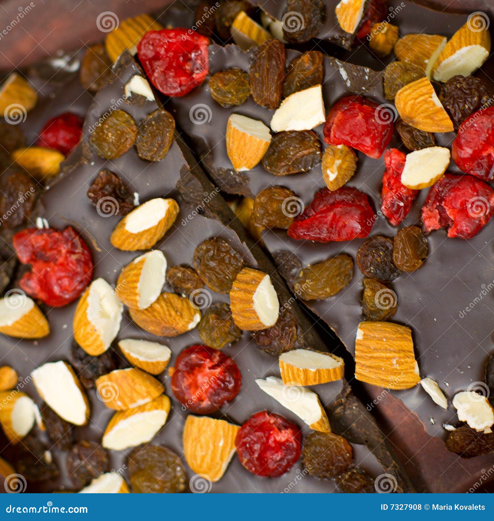 Chocolate with Berries and Nuts Stock Photo - Image of dessert, cacao ...