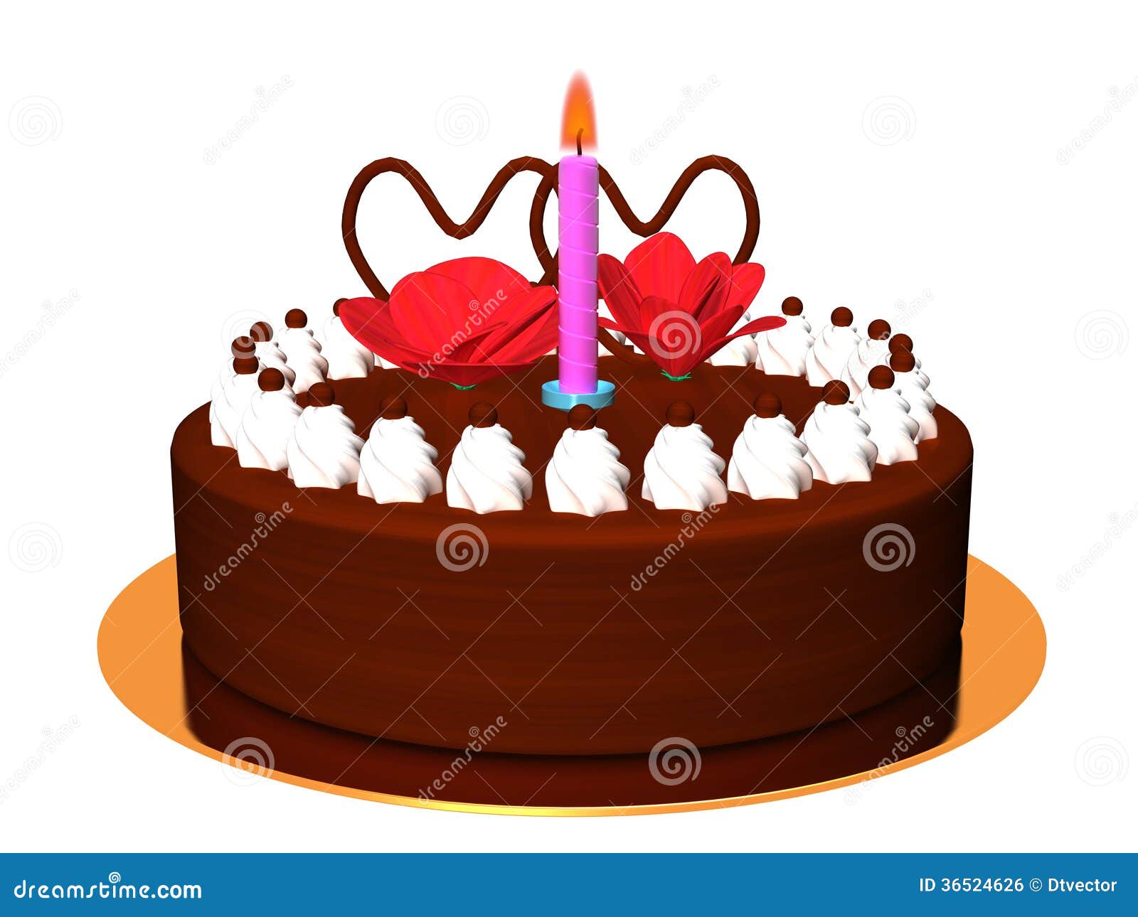Chocolate Birthday Cake_Raster Stock Illustration - Illustration of ...