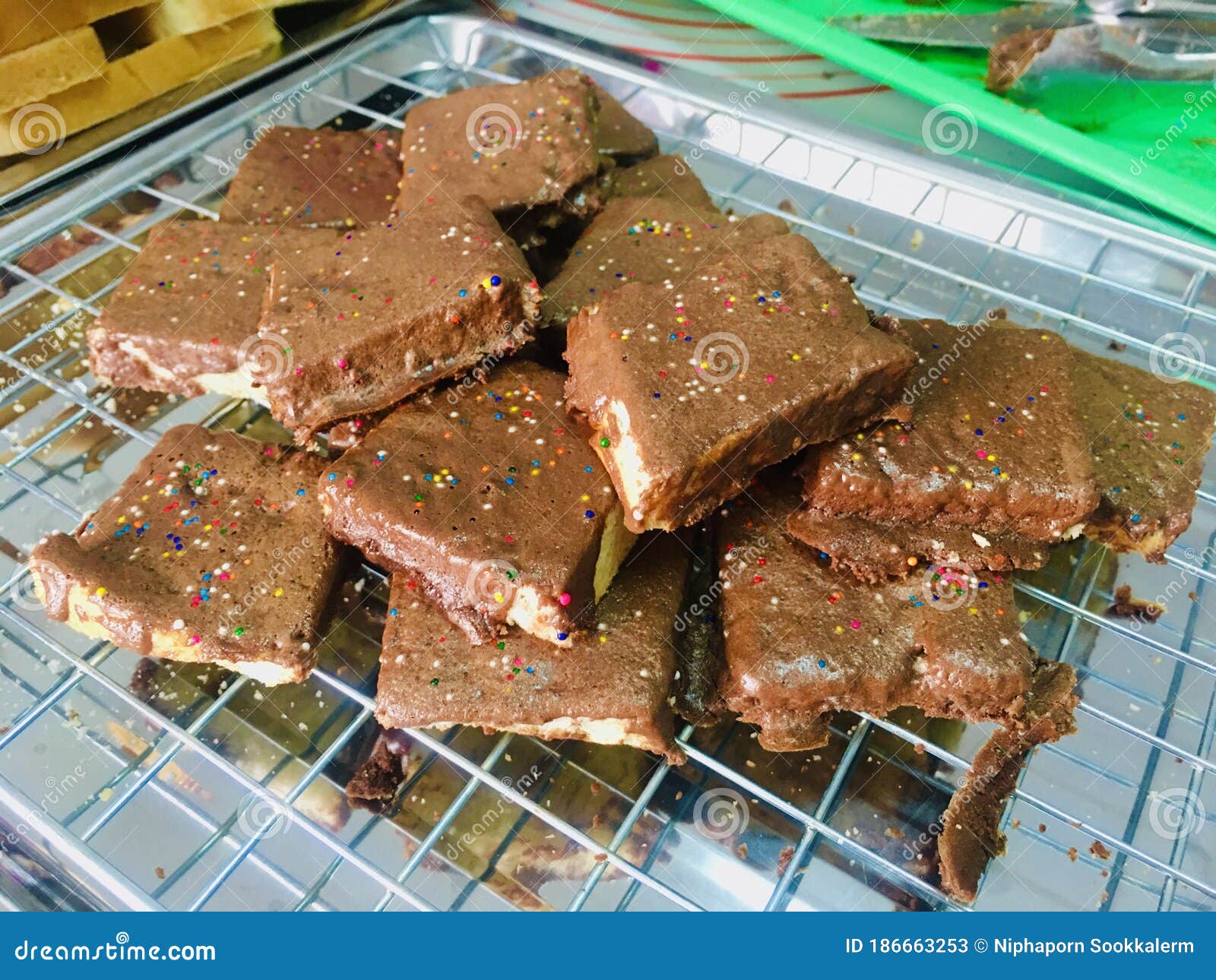 Chocolate Biscuits stock image. Image of topping, homemade - 186663253