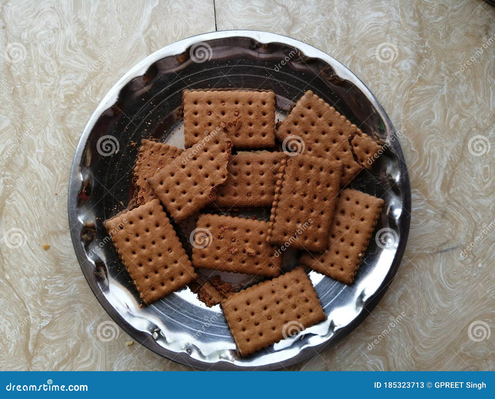 Chocolate Biscuits Placed on a Plate! Stock Image - Image of plate ...