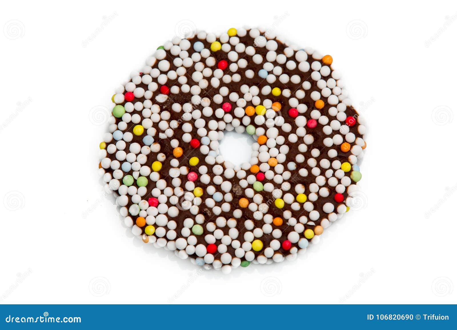 Chocolate Biscuits Rings on White Background Stock Photo - Image of ...