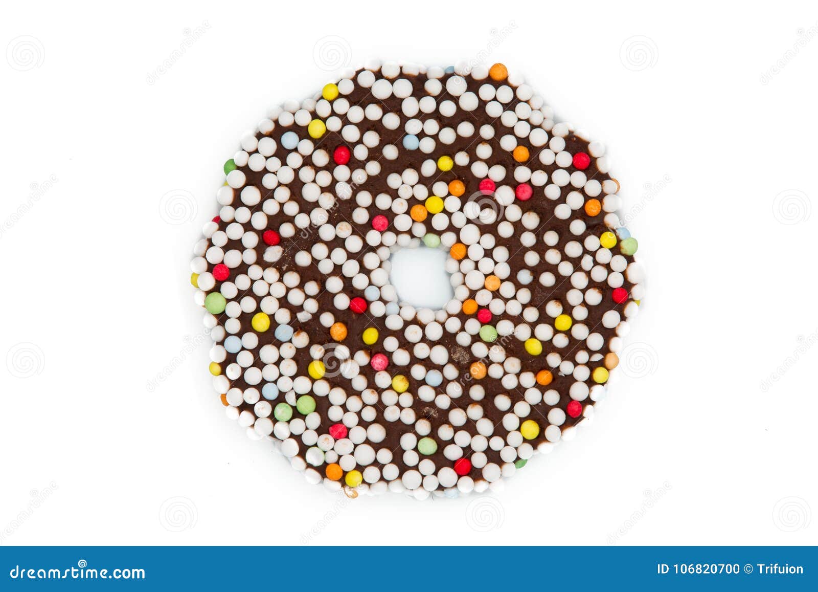 Chocolate Biscuits Rings on White Background Stock Photo - Image of ...