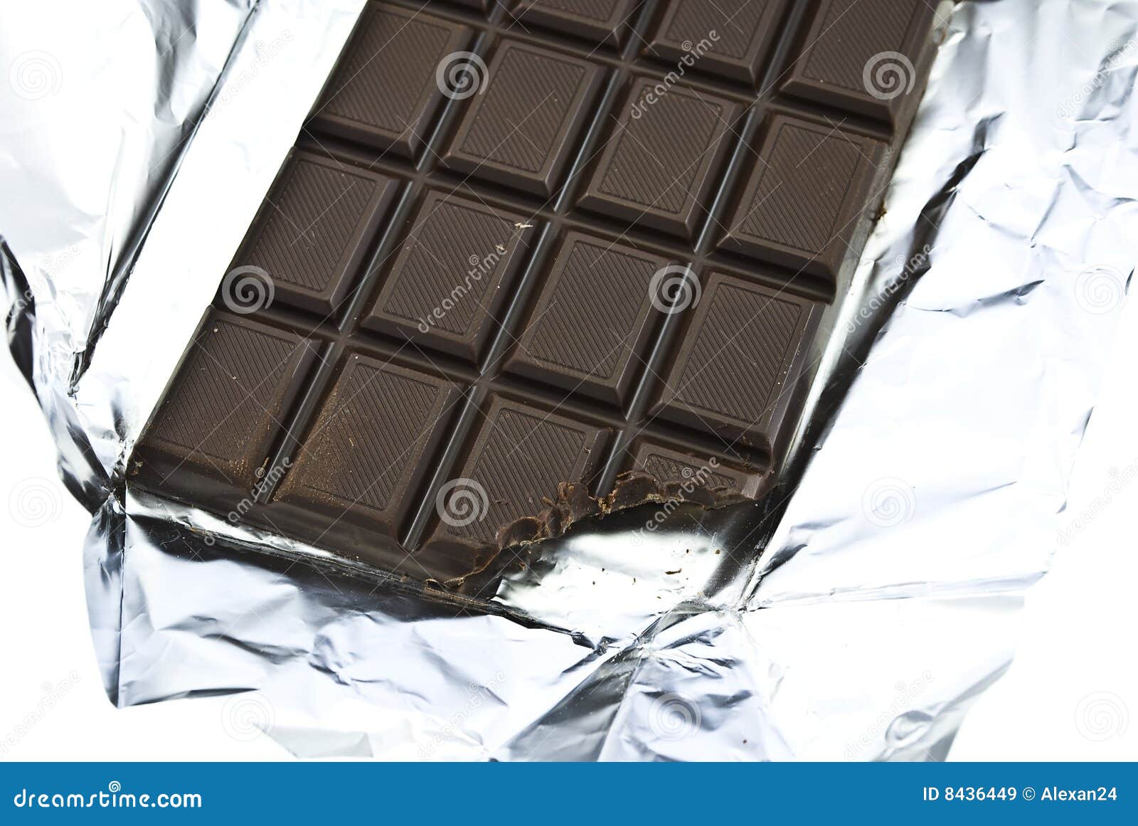 Chocolate bite on a foil stock image. Image of torn, dessert - 8436449