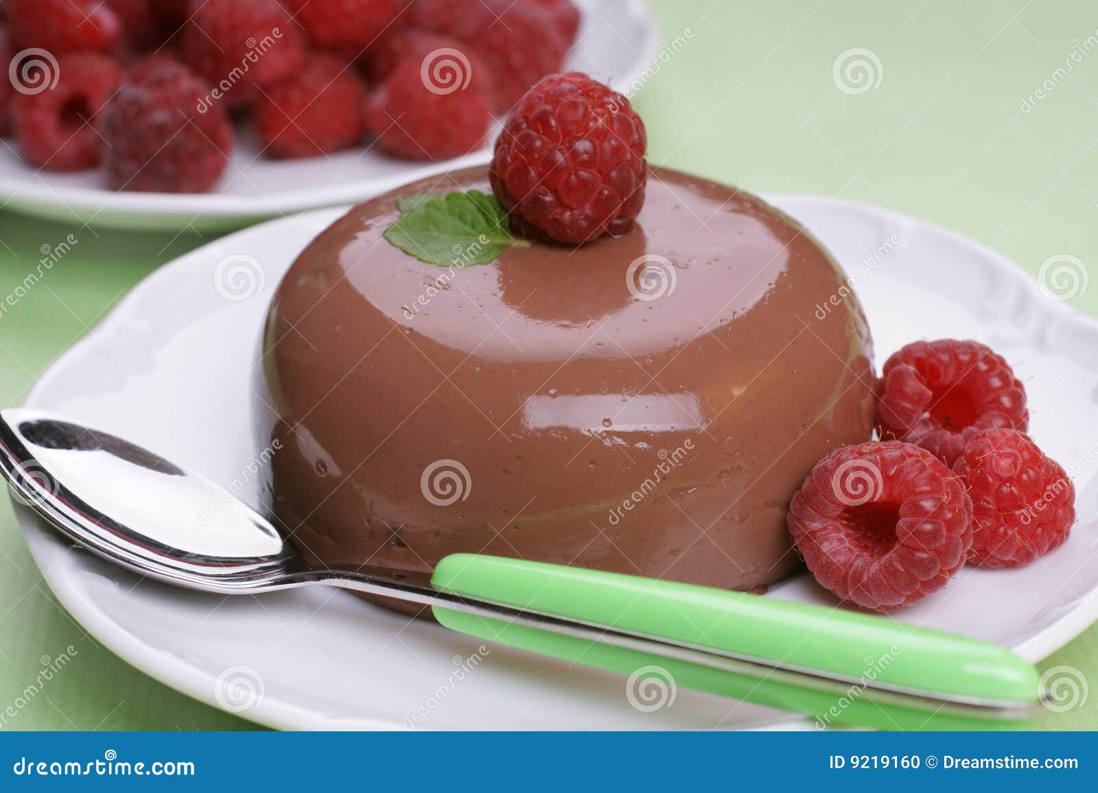 Chocolate blancmange stock photo. Image of pudding, silverware - 9219160