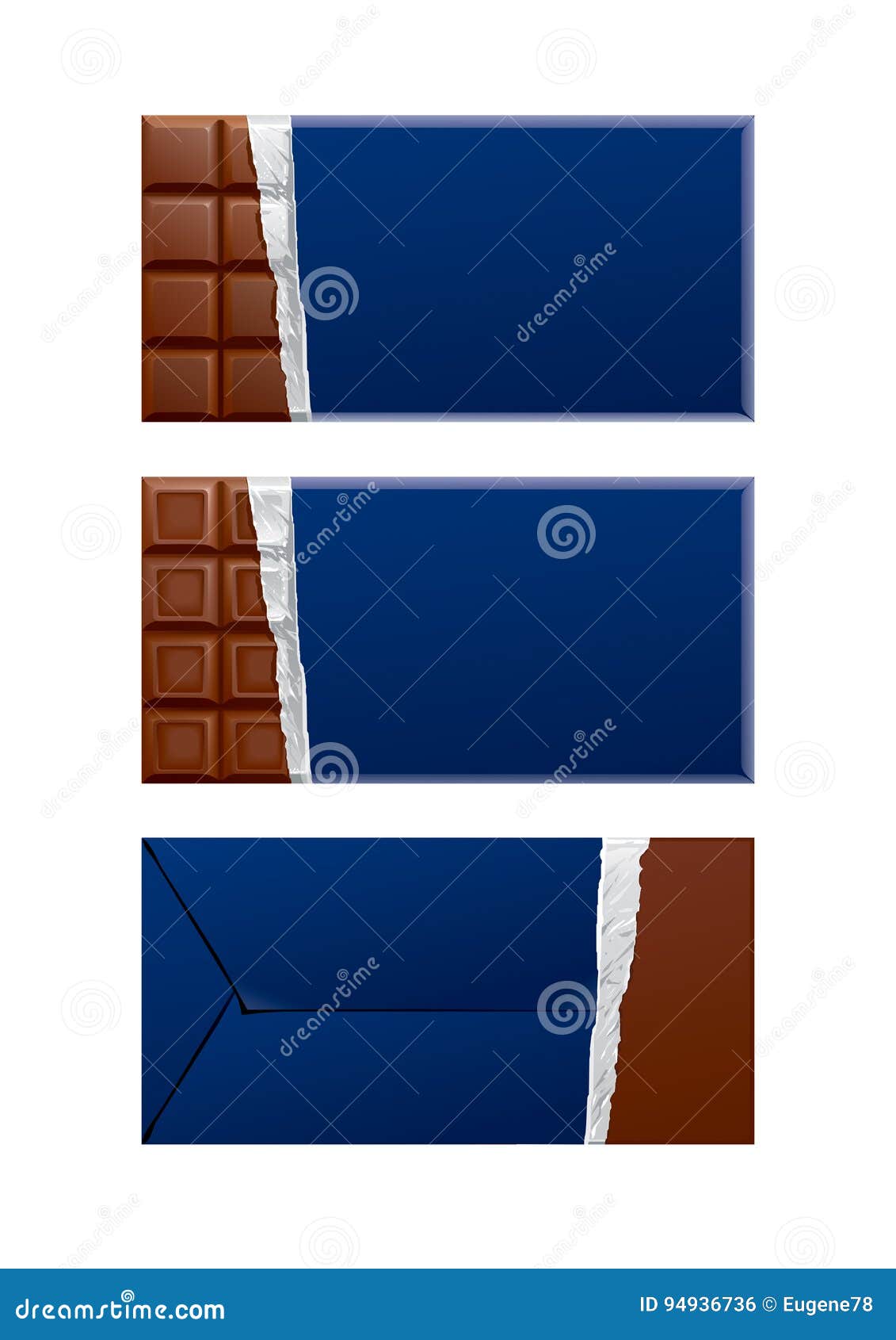 Chocolate Blank Package. Blue Wrapper Stock Vector - Illustration of ...