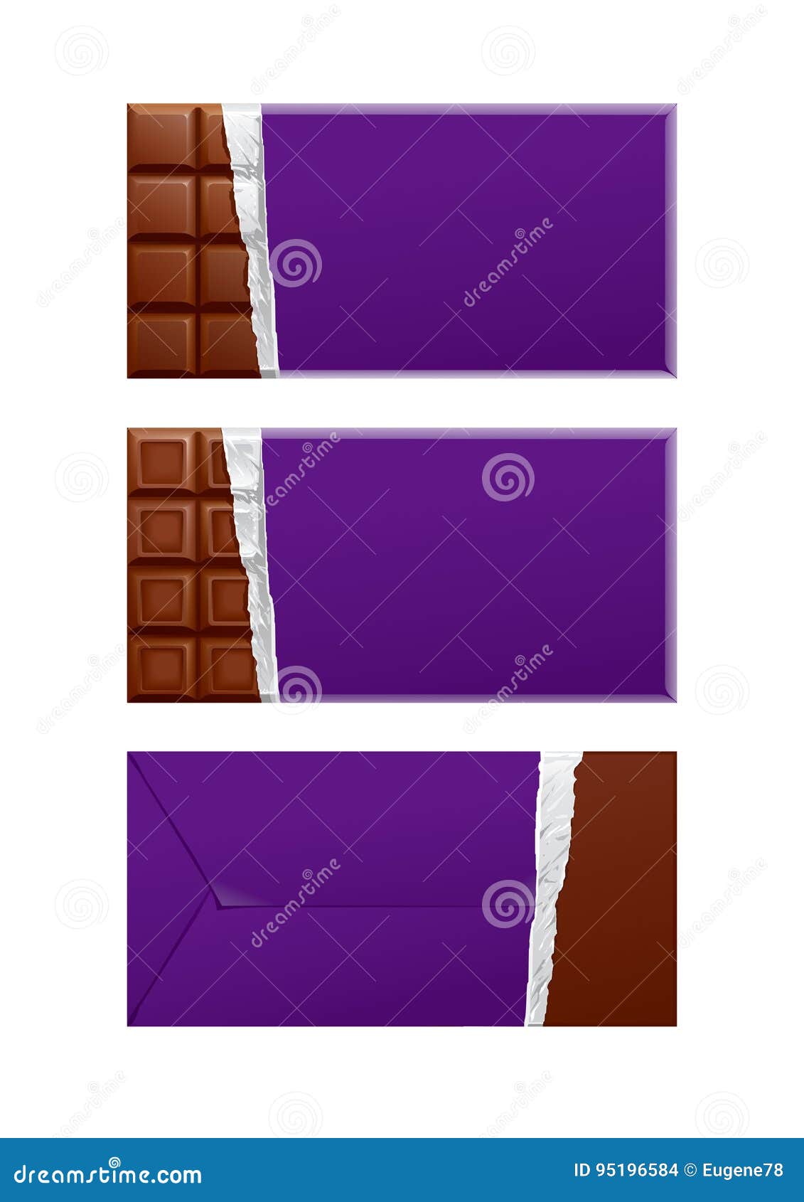 Chocolate Blank Package. Purple Wrapper Stock Vector - Illustration of ...