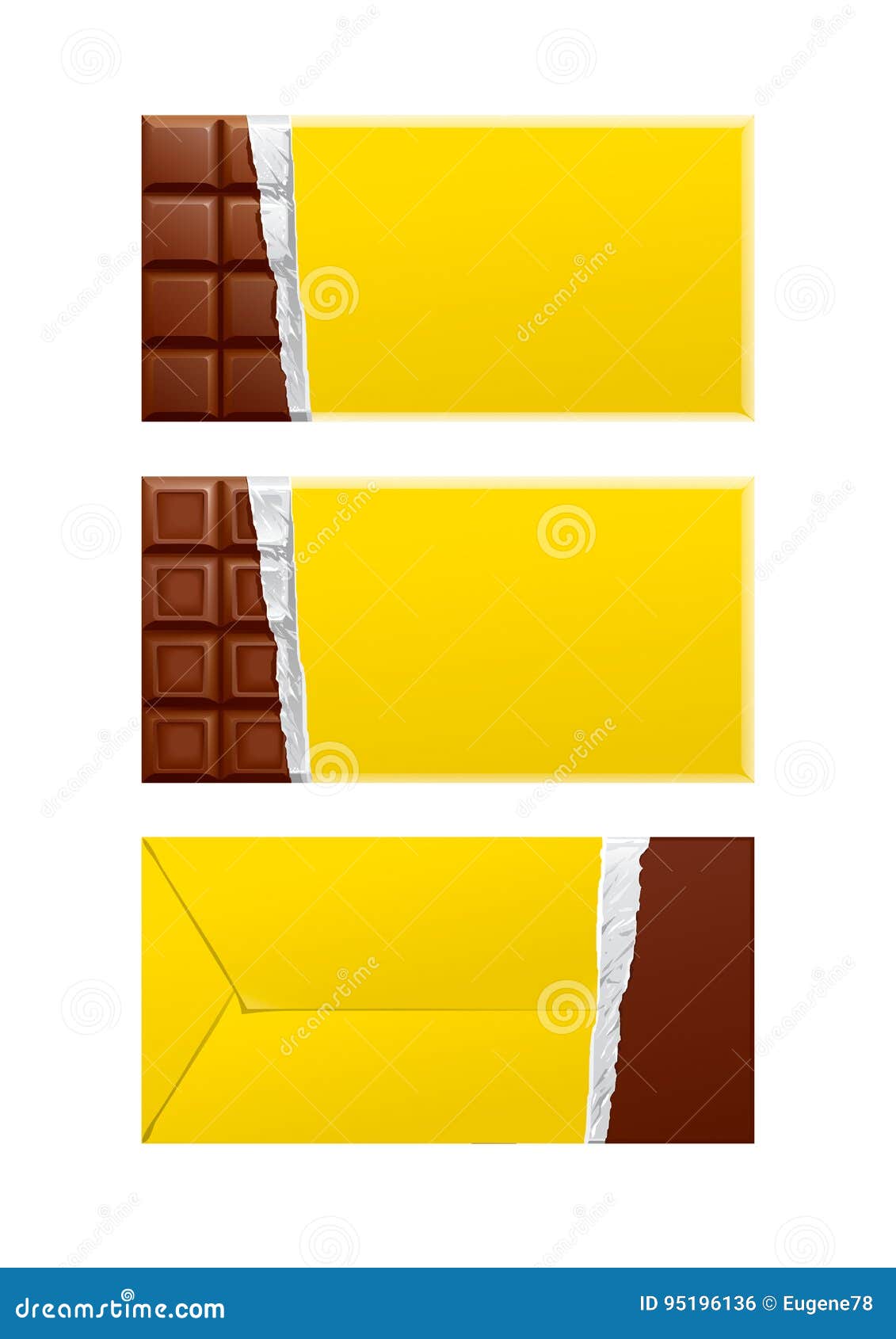 Chocolate Blank Package. Yellow Wrapper Stock Vector - Illustration of ...