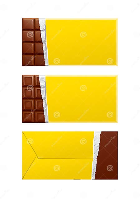Chocolate Blank Package. Yellow Wrapper Stock Vector - Illustration of ...