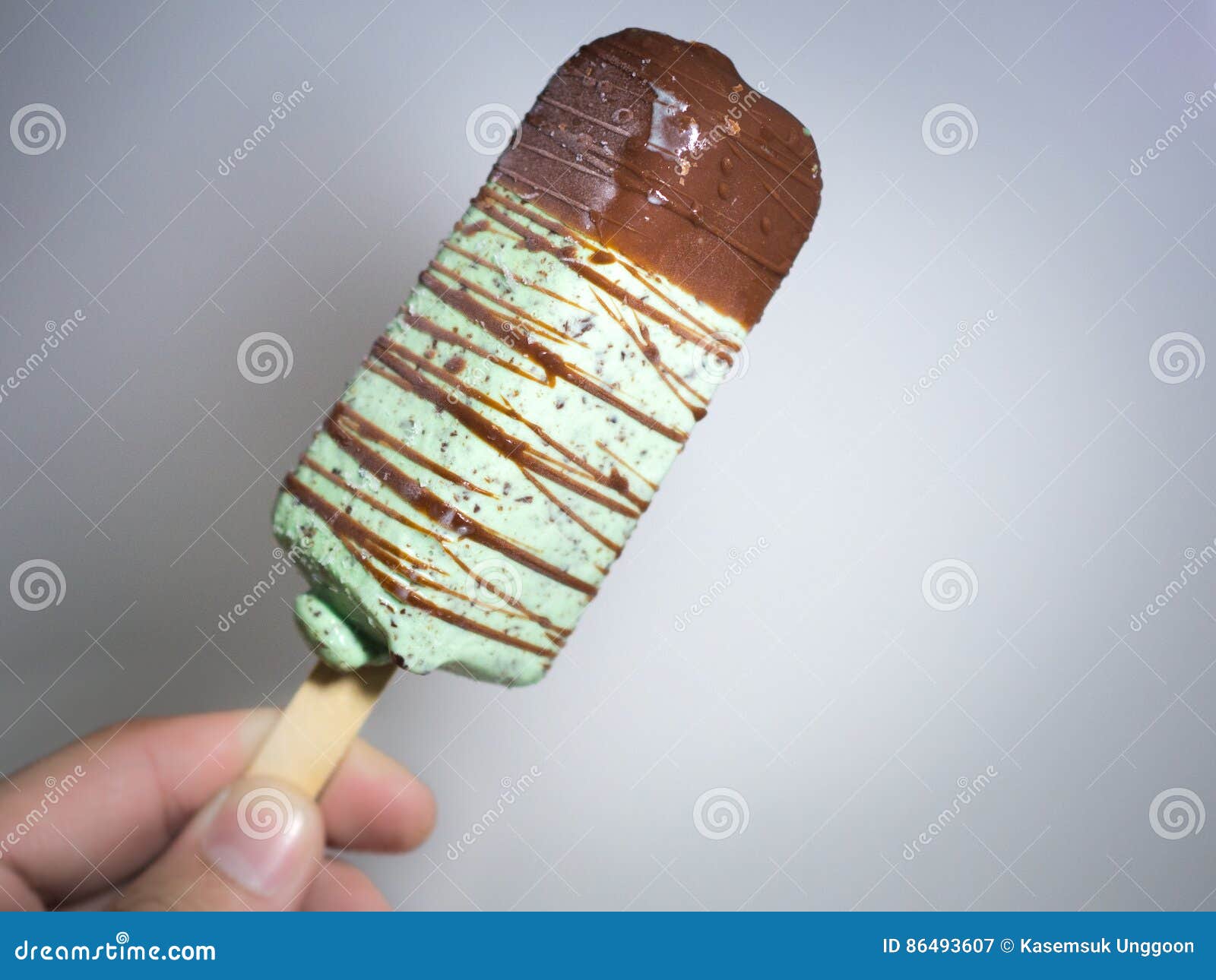 Chocolate and Blue Mint Ice Cream Stick Stock Image - Image of ...