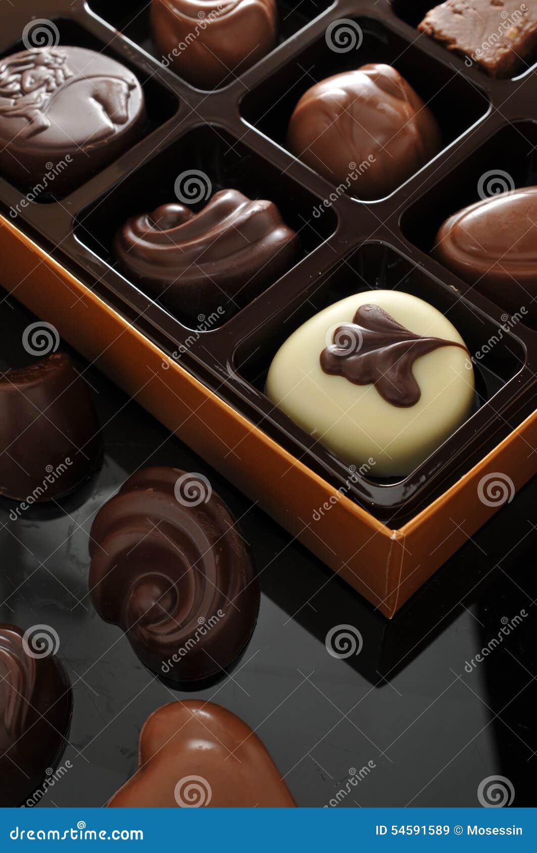 Chocolate in box stock image. Image of creme, coco, cognac - 54591589