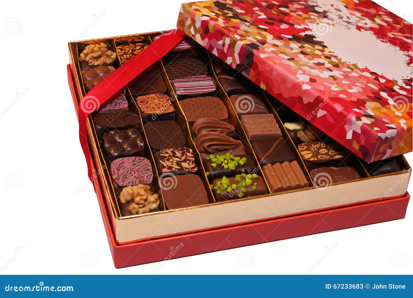Chocolate box isolated stock image. Image of present - 67233683