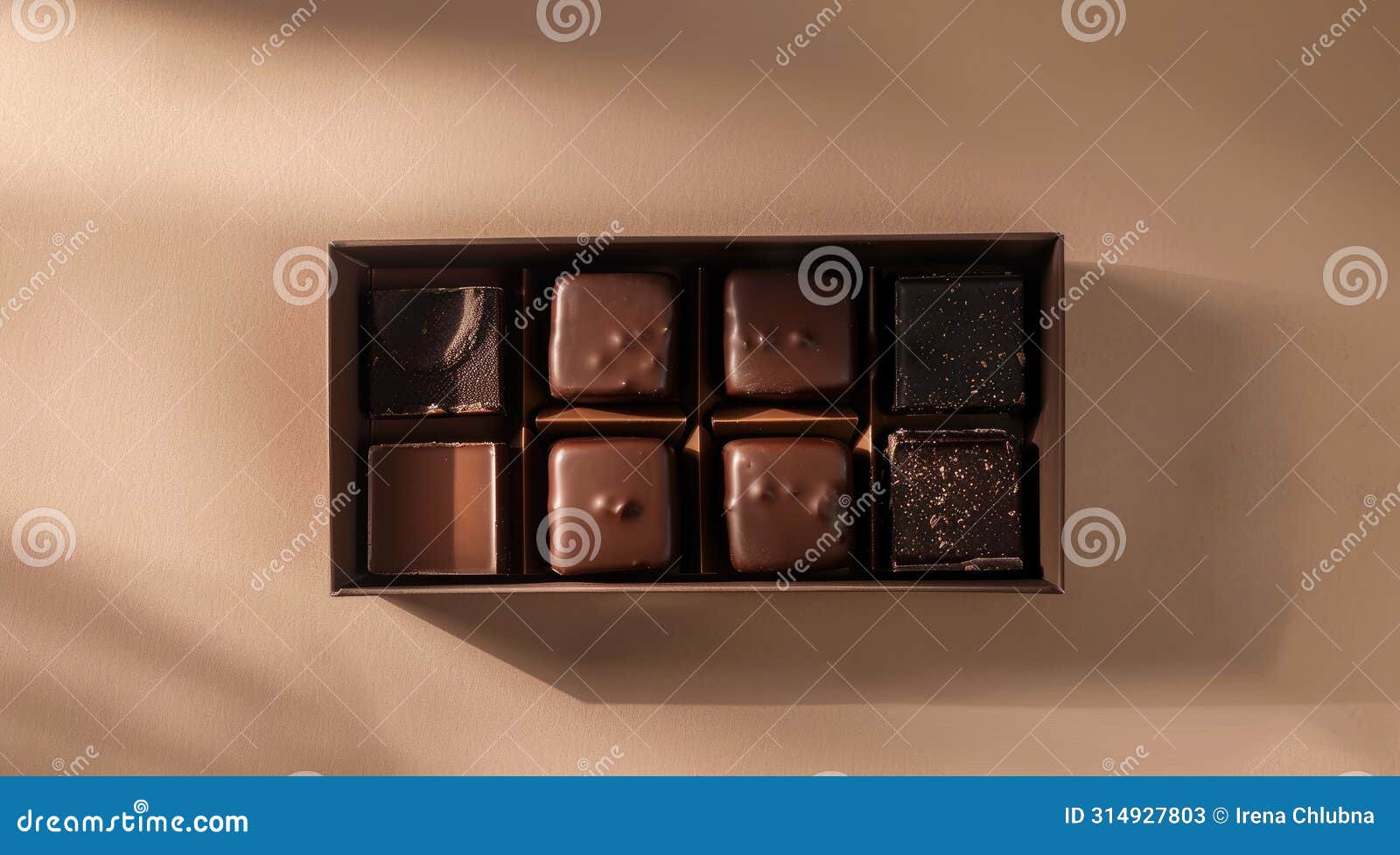 Chocolate Box with Single Pieces of Chocolate Stock Illustration ...