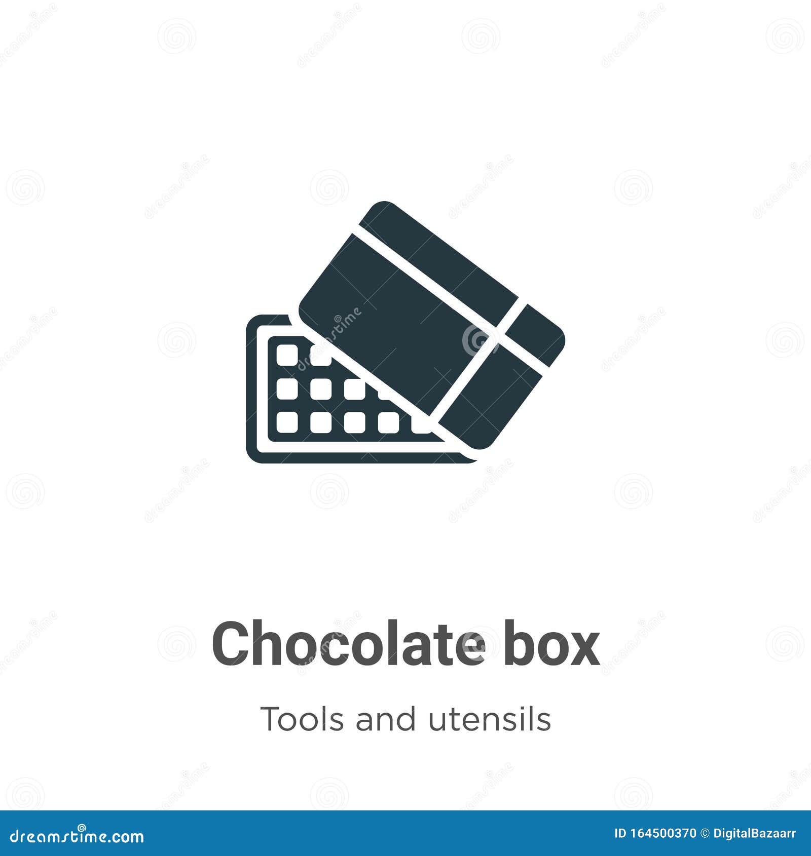 Chocolate Box Vector Icon on White Background. Flat Vector Chocolate ...